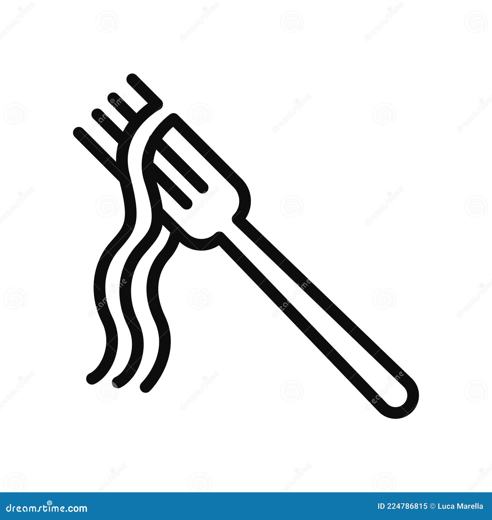 A Fork Holding Spaghetti Icon Stock Vector - Illustration of logo ...