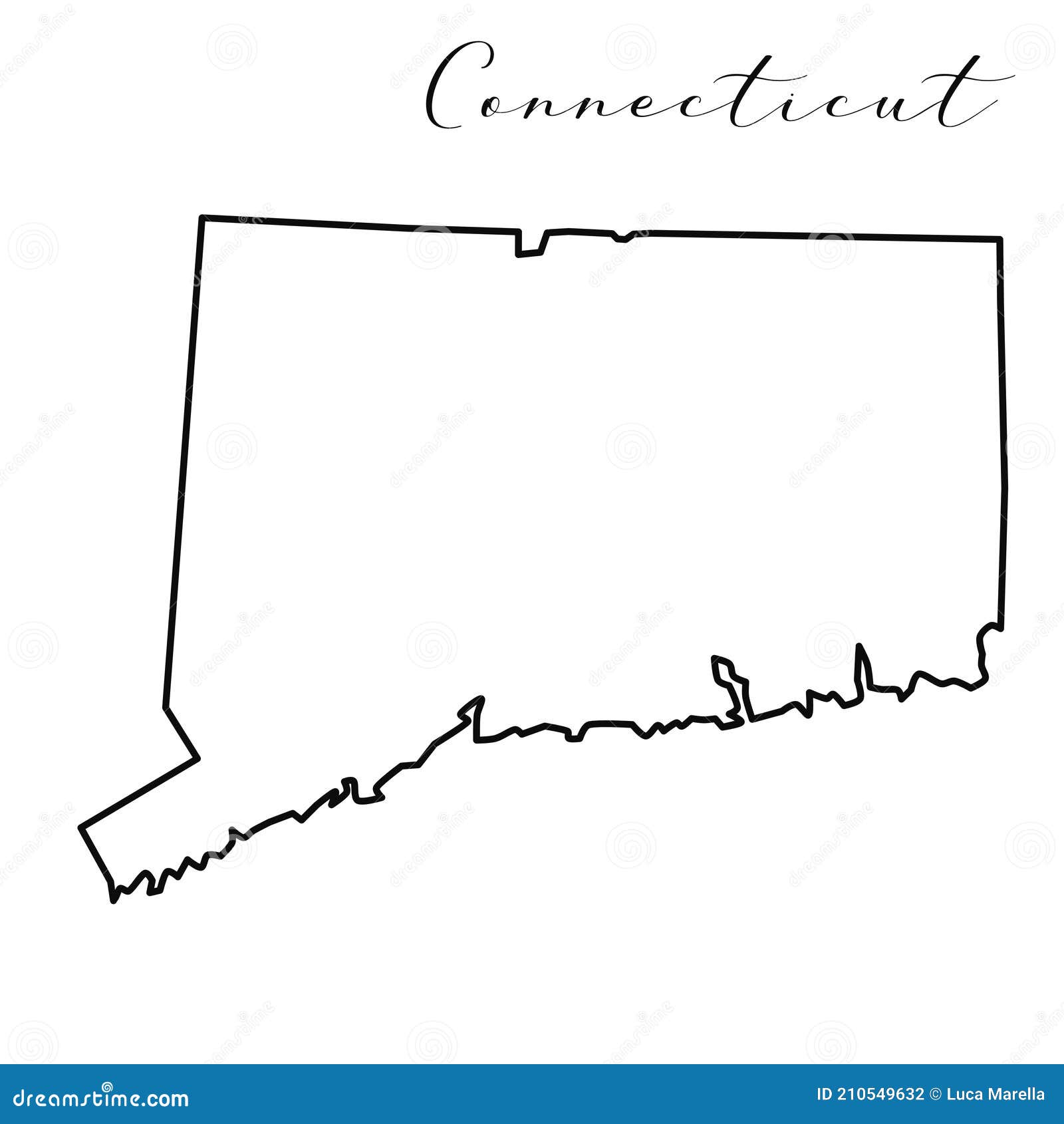 Connecticut Line Art Map Vector Illustration | CartoonDealer.com #105386592