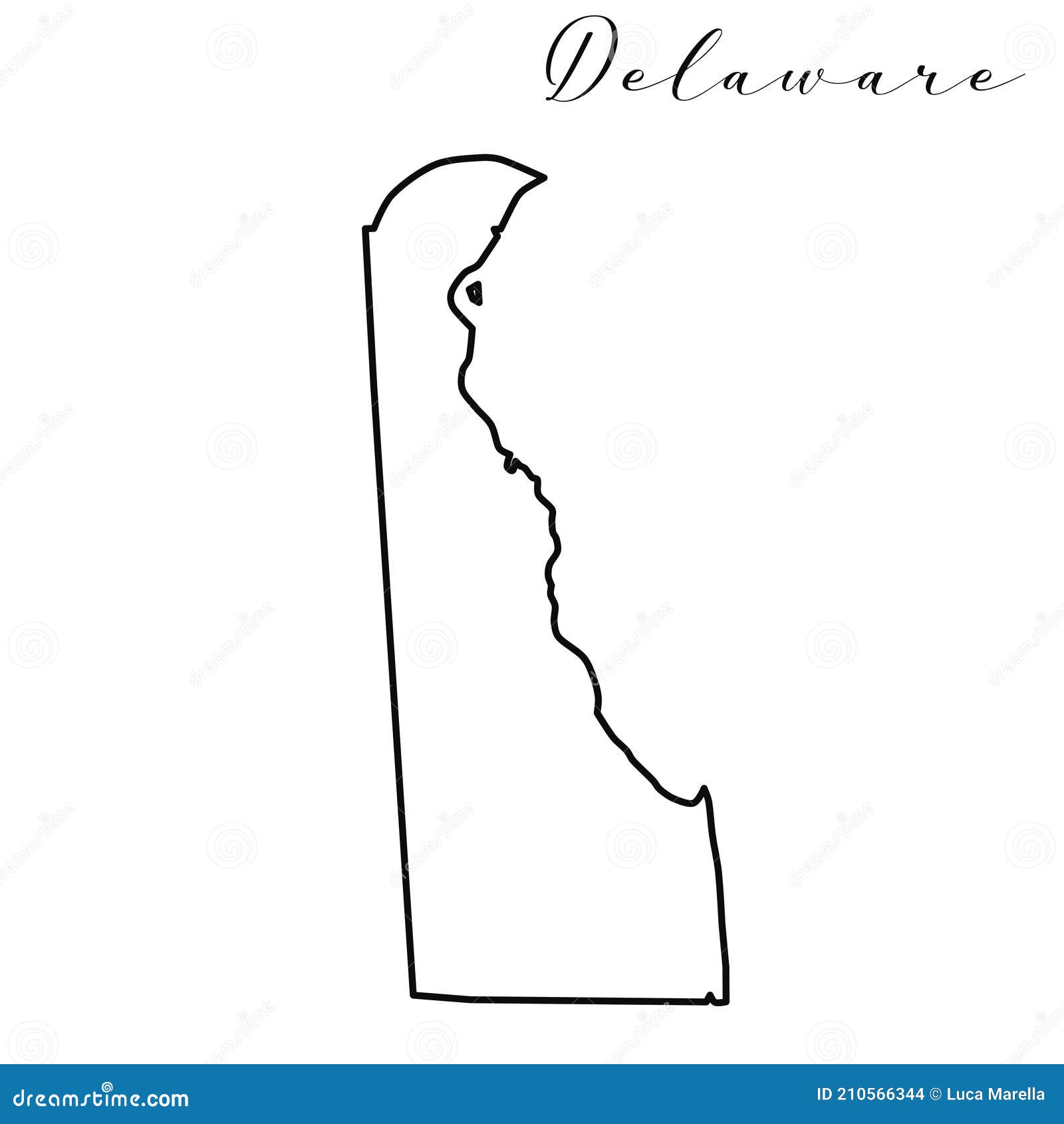 Delaware line map stock vector. Illustration of federal - 210566344