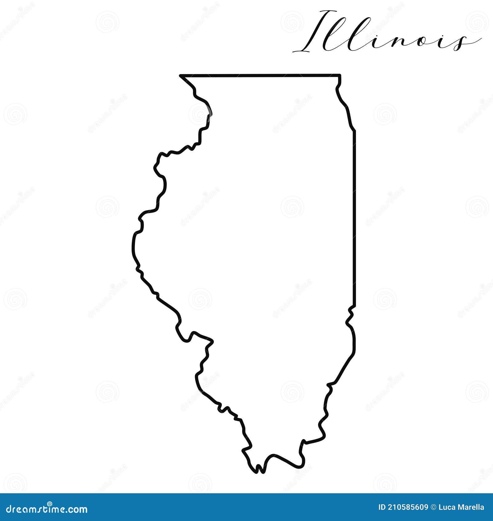 Illinois Line Art Map Vector Illustration | CartoonDealer.com #126789930