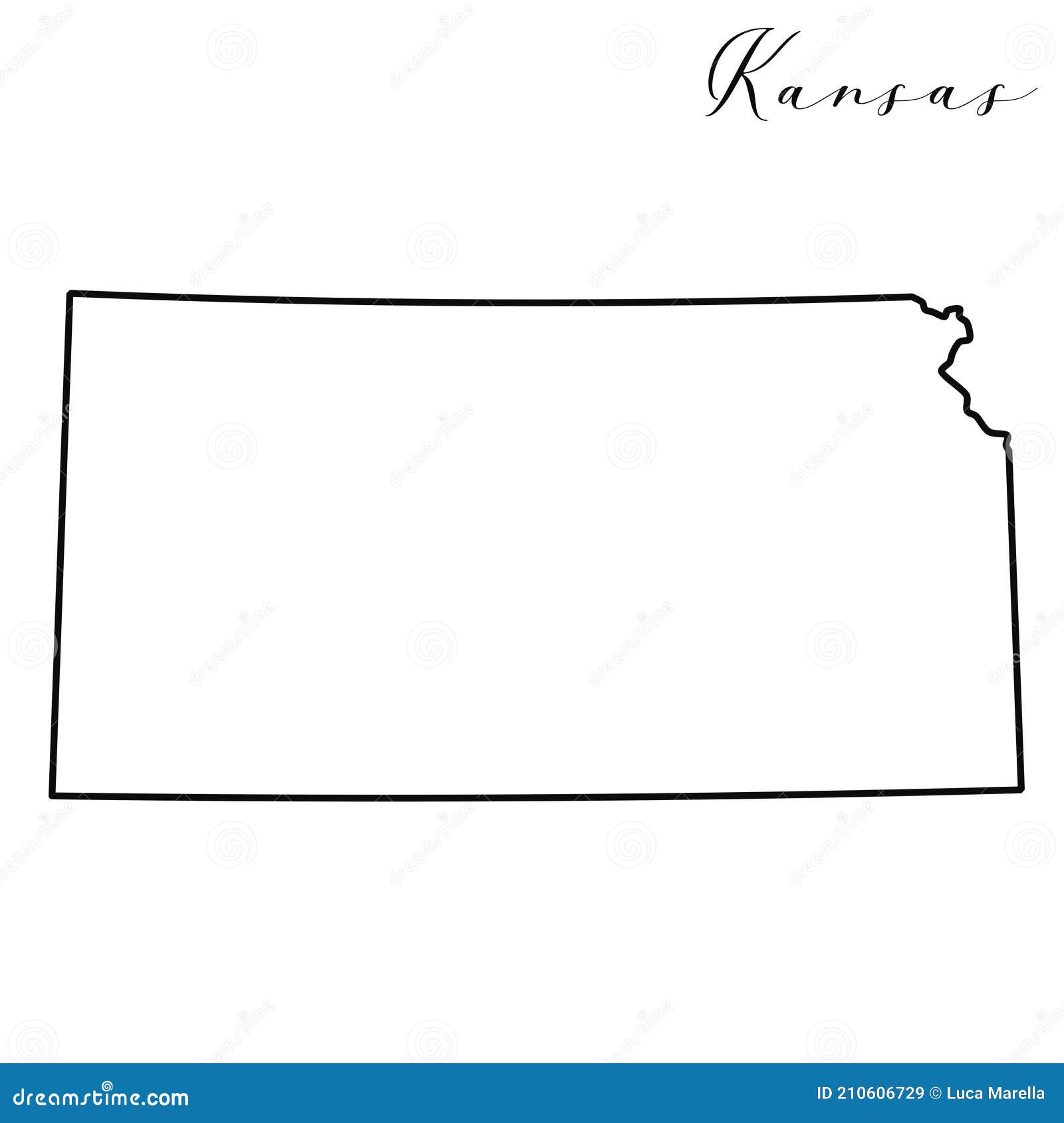 Kansas line map stock vector. Illustration of abstract - 210606729