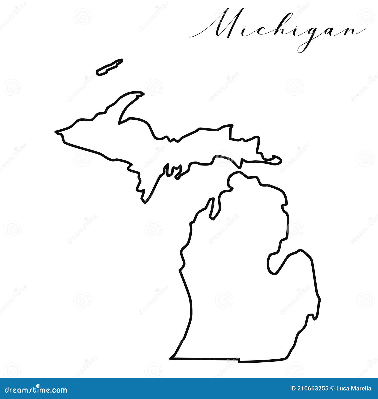 Michigan US State Stencil Map. Laser Cutting Template On Transparent ...