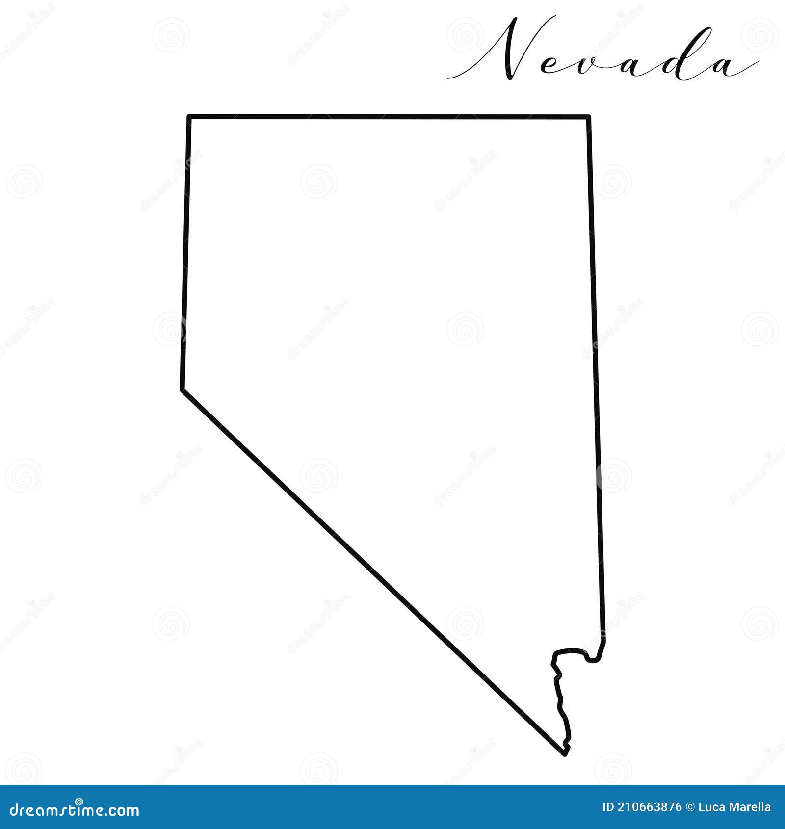 The State Of Nevada Is Highlighted In Red. Vector Map Of The United ...