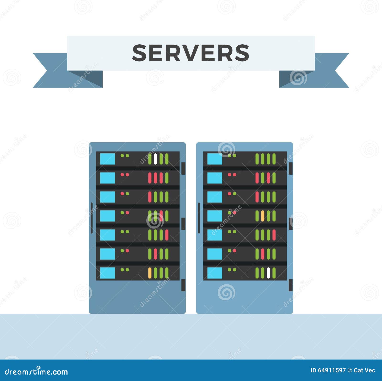 Vector High Tech Internet Data Center Server Stock Vector ...