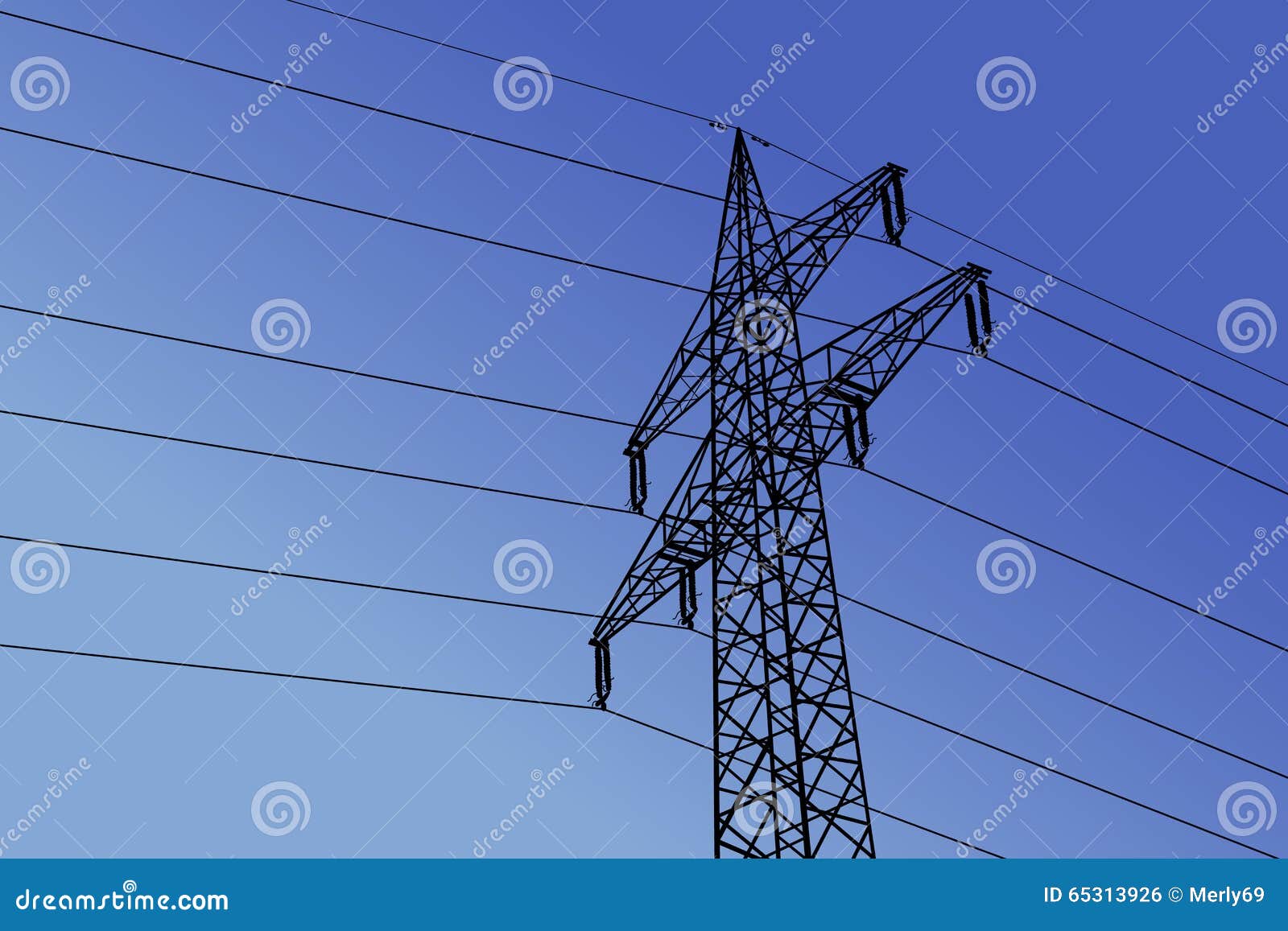 Vector High Voltage Towers with Sky Background. Stock Vector ...