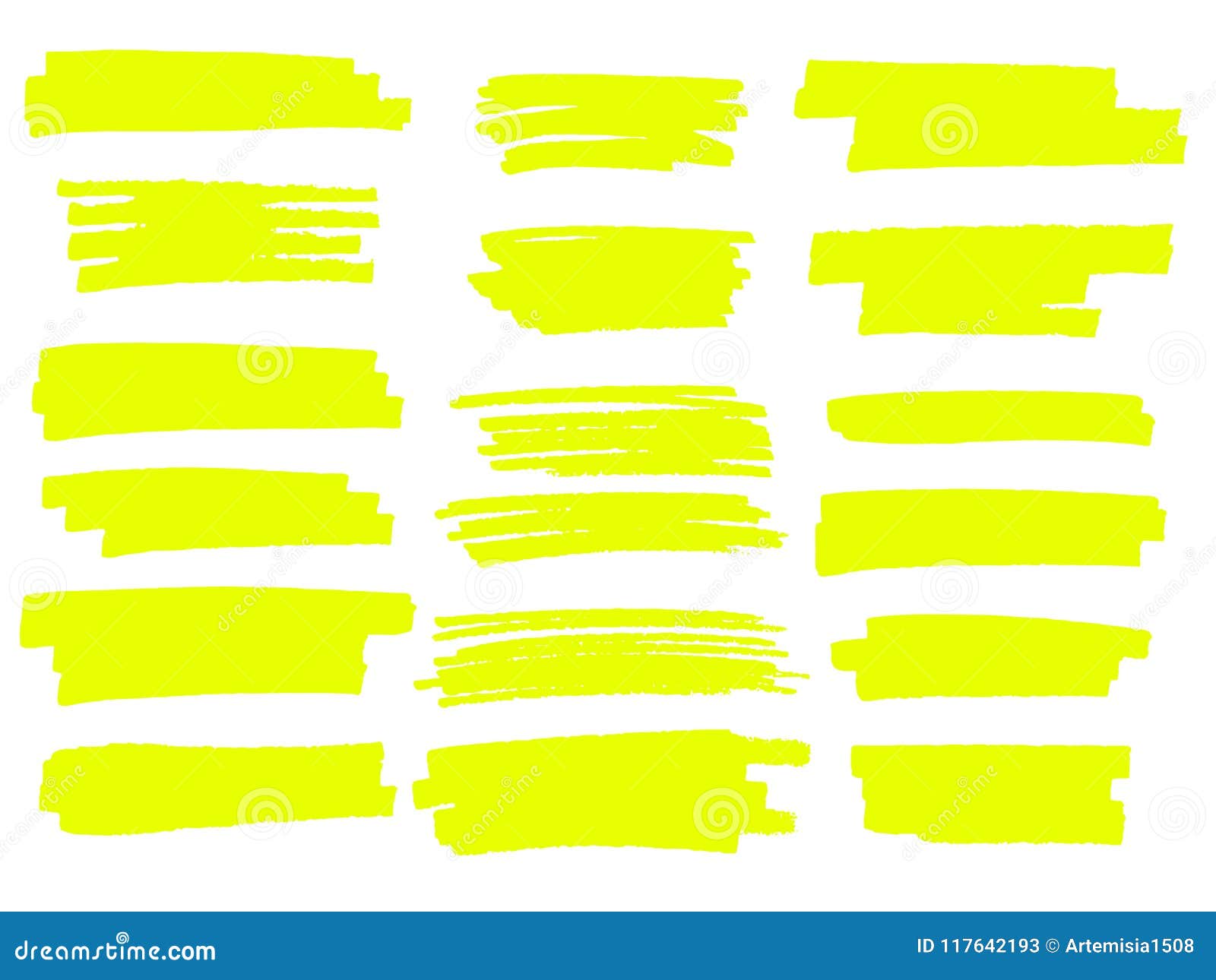 Vector Highlighter Brush Lines. Hand Drawing Stock Vector ...