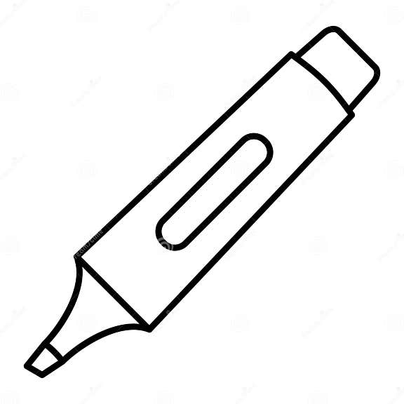 Vector Highlighter Outline Icon Design Stock Vector - Illustration of ...
