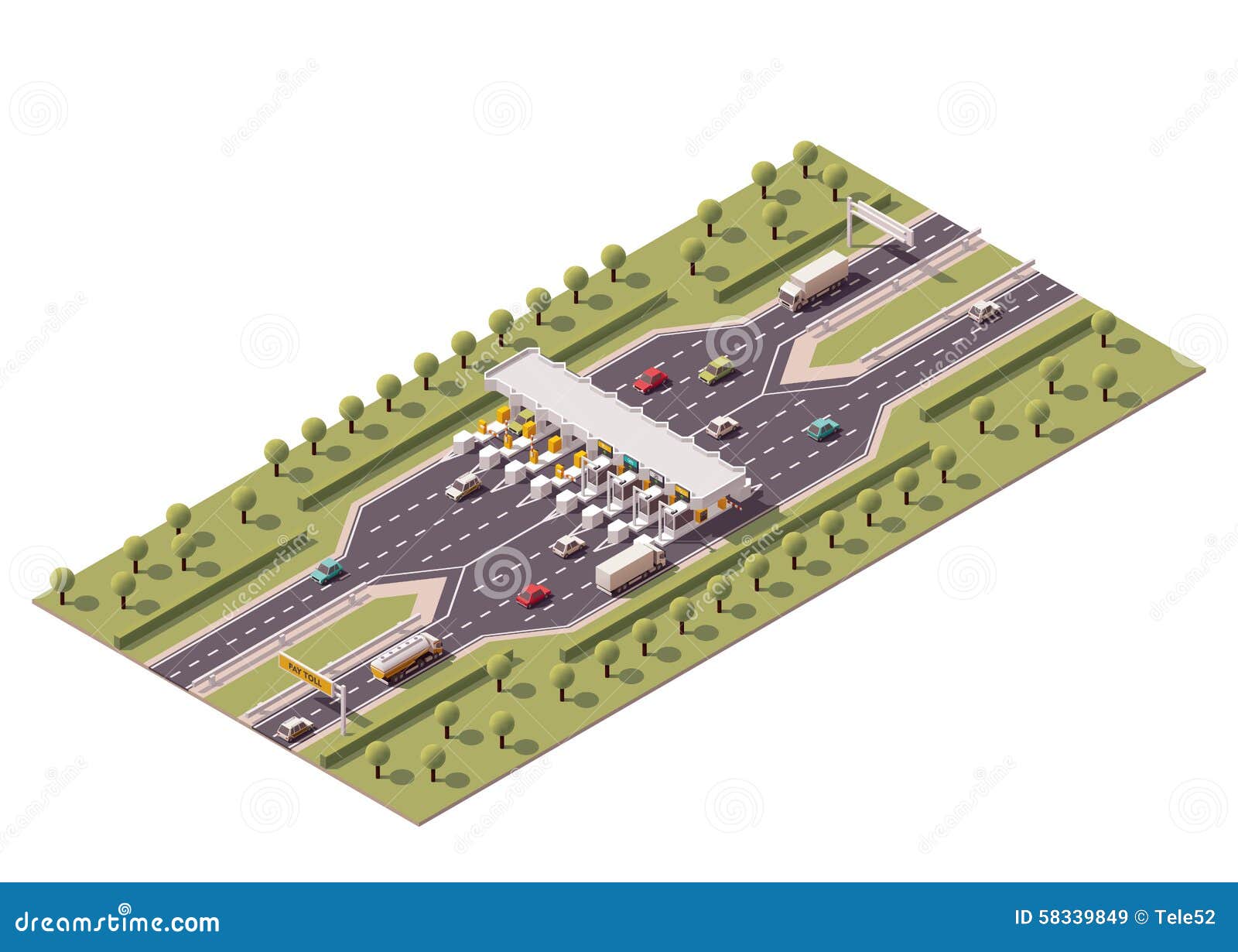 Vector highway toll gate stock vector. Illustration of exterior - 58339849