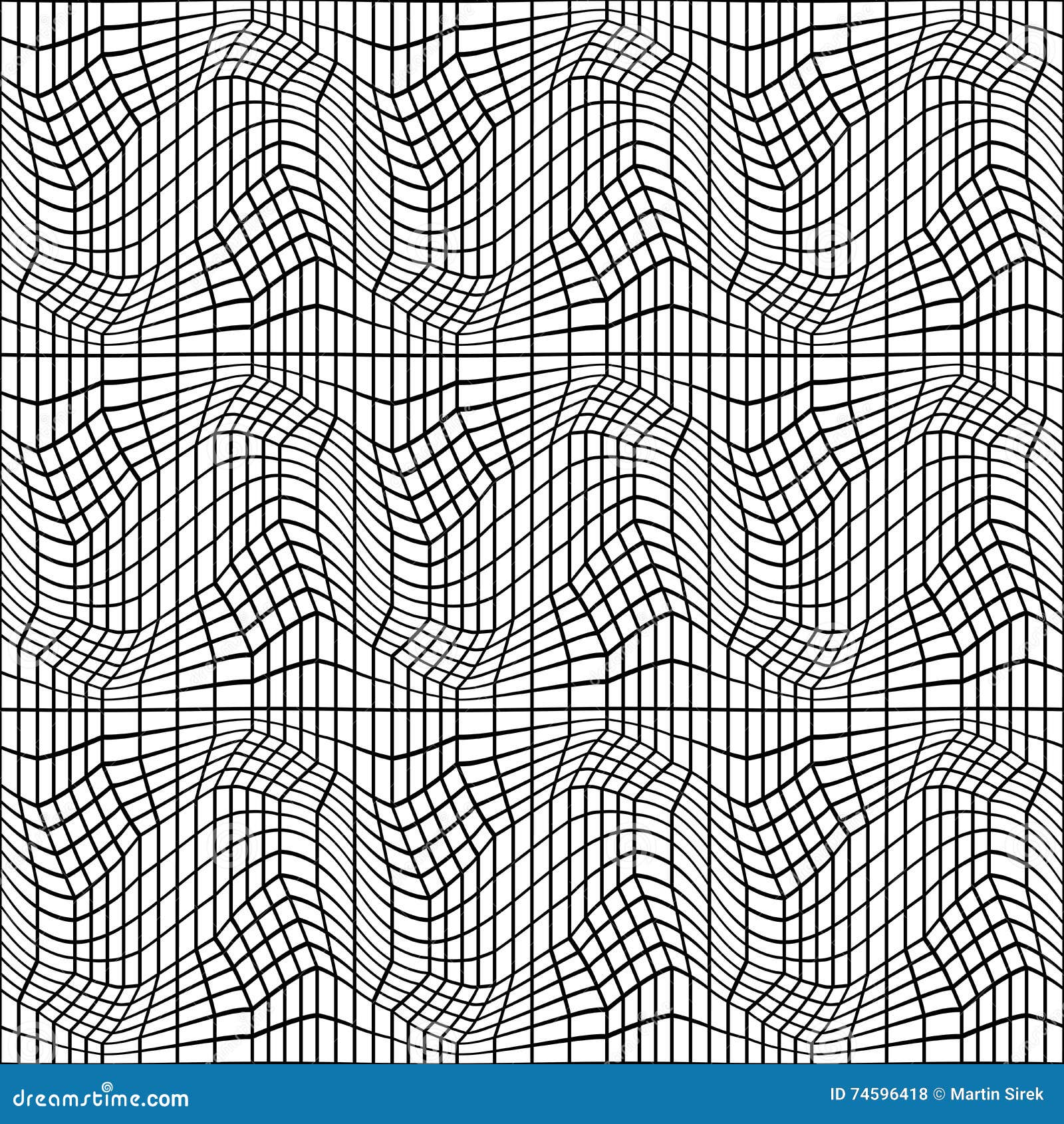 Vector Hipster Abstract Geometry Trippy Pattern with 3d Illusion, Black ...