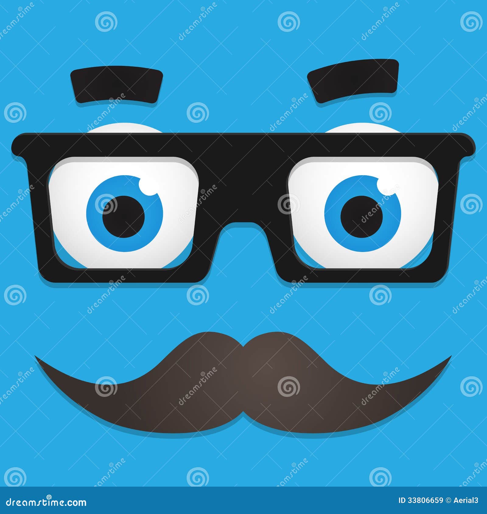 Vector Hipster Avatar with Geek Glasses and Stock Vector - Illustration ...