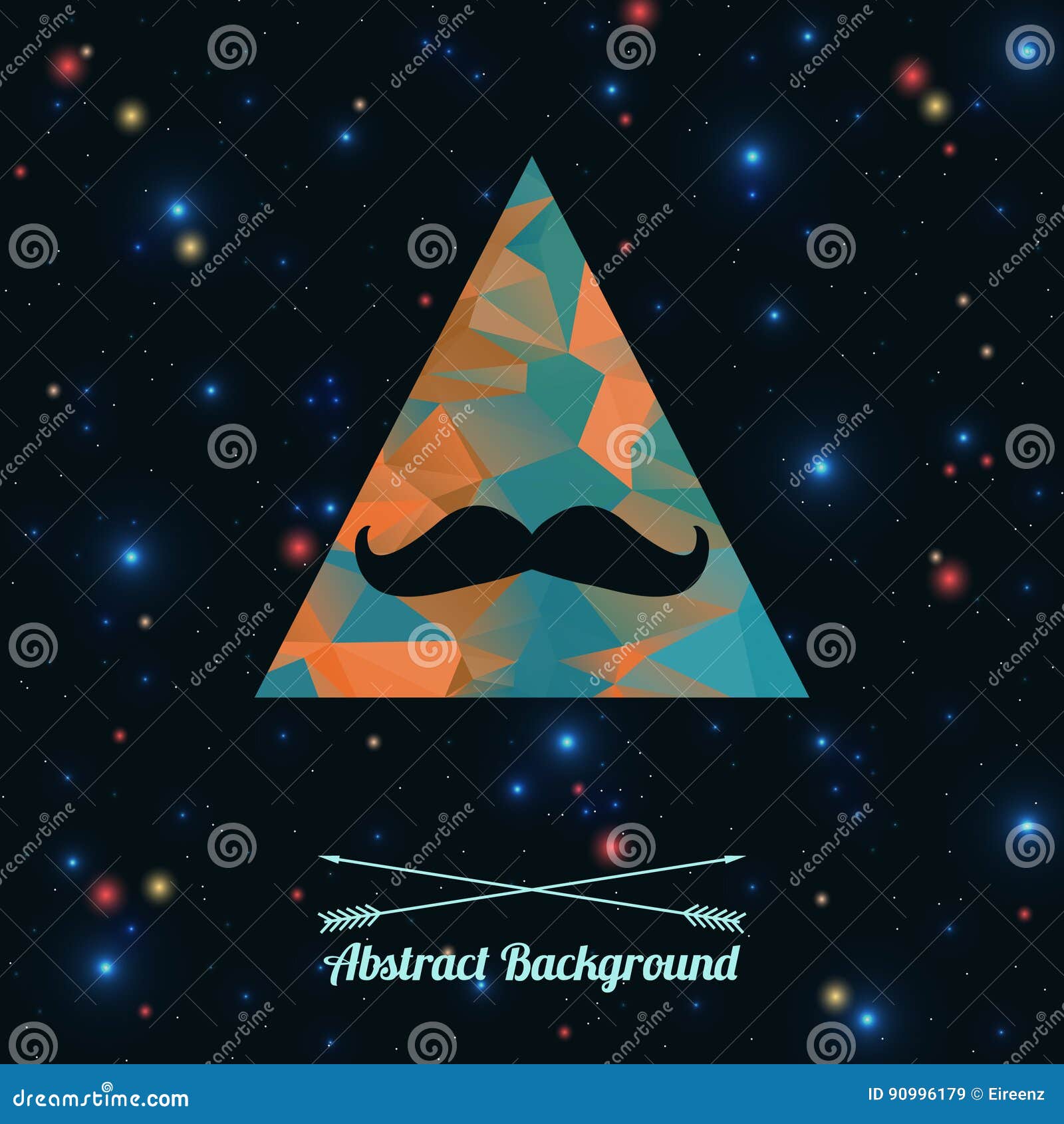Vector Hipster Background with Triangle and Mustaches Stock Vector ...
