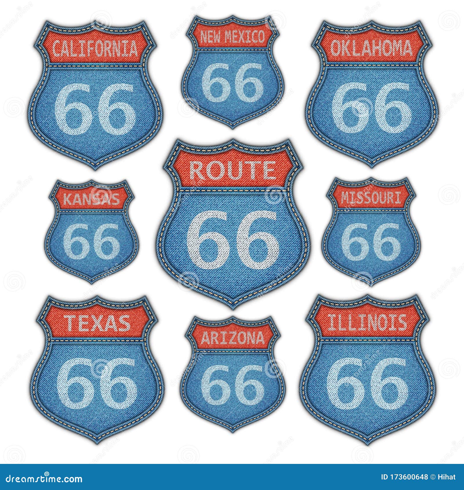 Vector Historic Route 66 Stickers | CartoonDealer.com #173600648