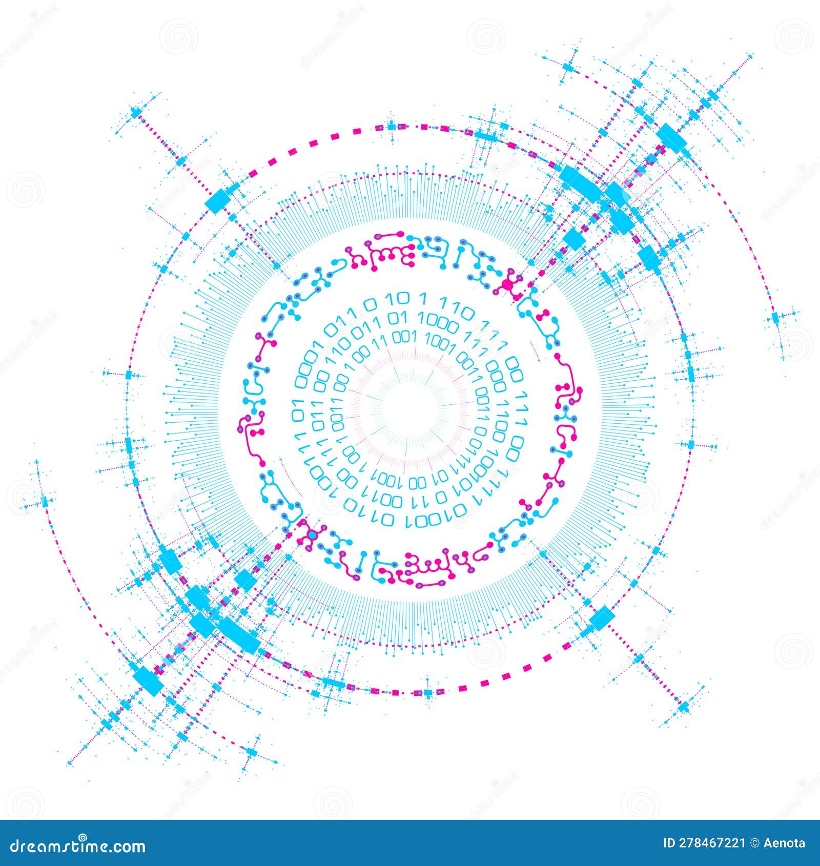 Vector HiTech Element - Technology Round Diagram Concept Vector Graphic ...