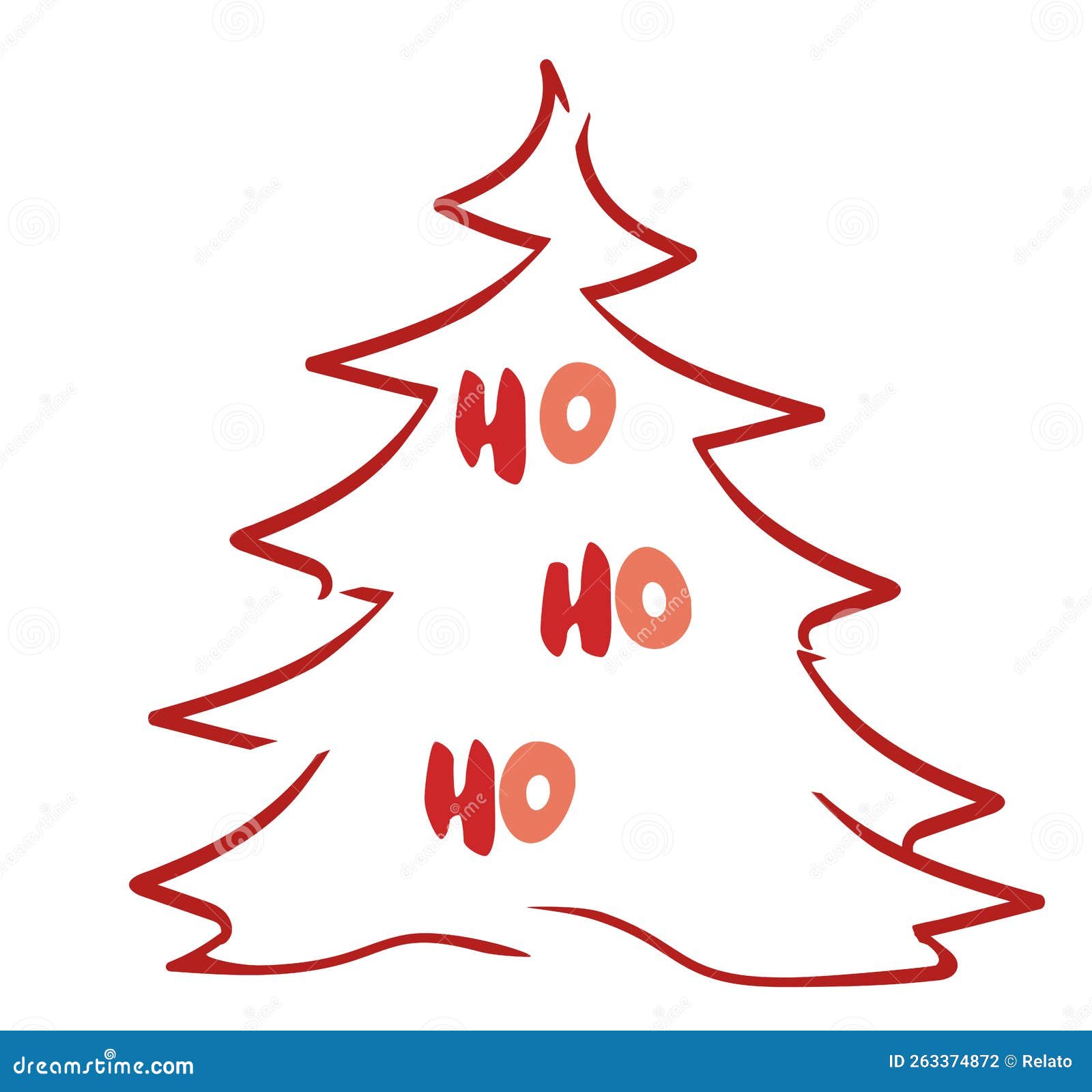Vector Ho Ho Ho Tree, Christmas BAckground. Stock Vector - Illustration ...