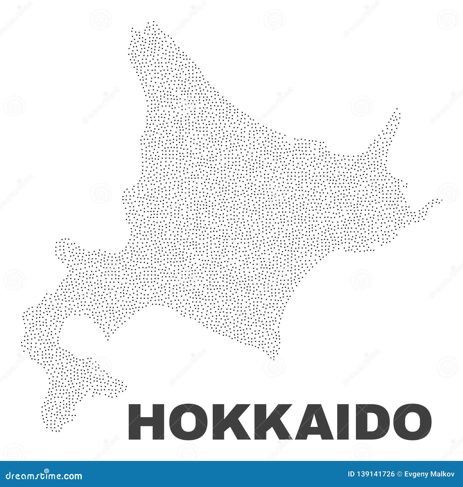 Vector Hokkaido Map of Points Stock Vector - Illustration of ...