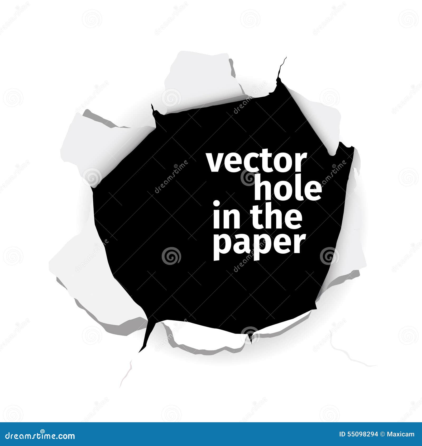Vector Hole in the Paper on White Background Stock Vector ...