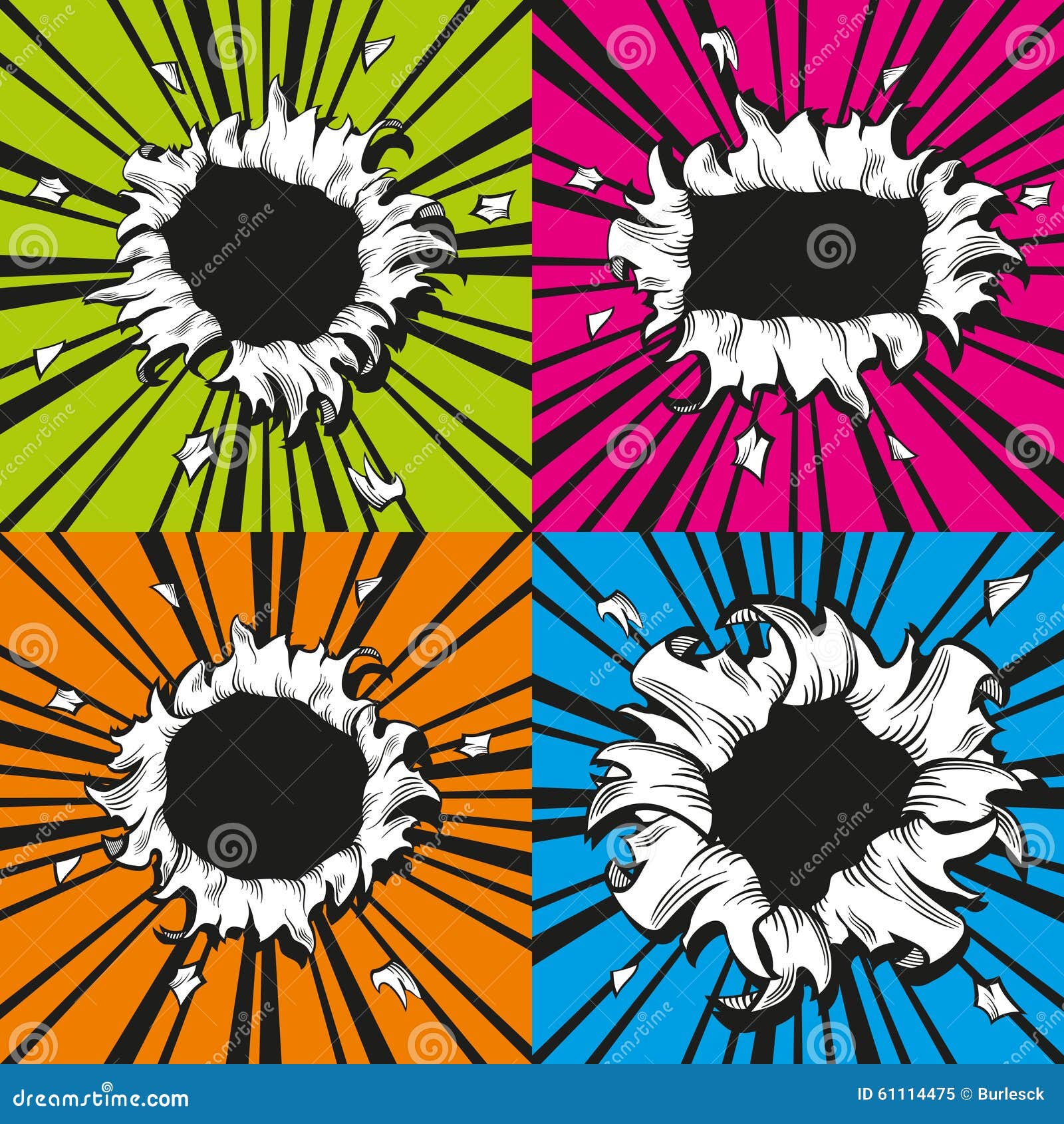 Vector Holes Set in Comic Book Style Stock Vector - Illustration of ...