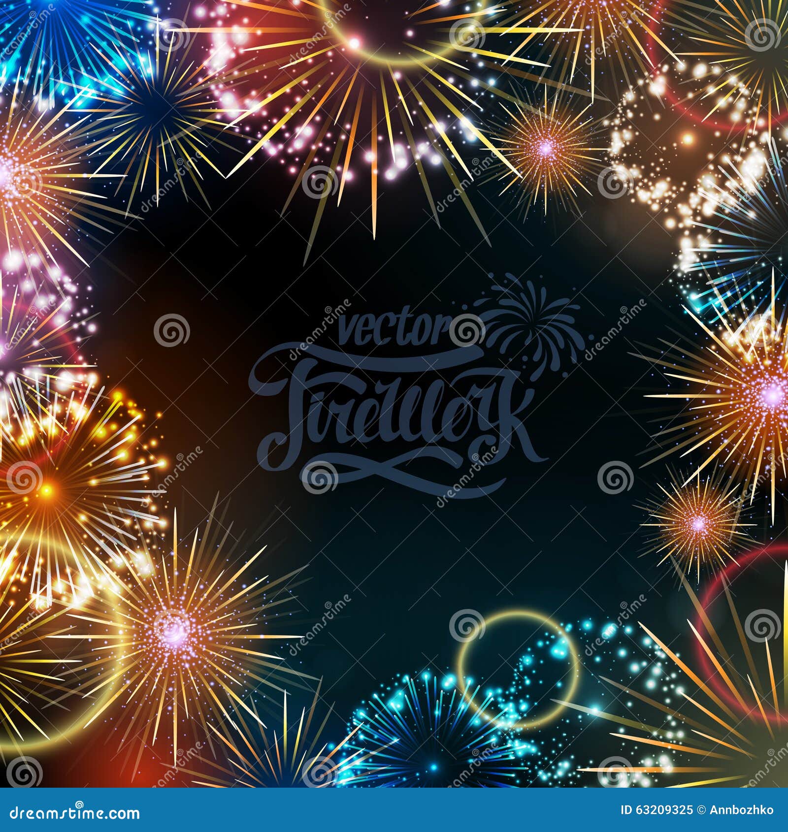 Vector holiday firework stock vector. Illustration of flame - 63209325