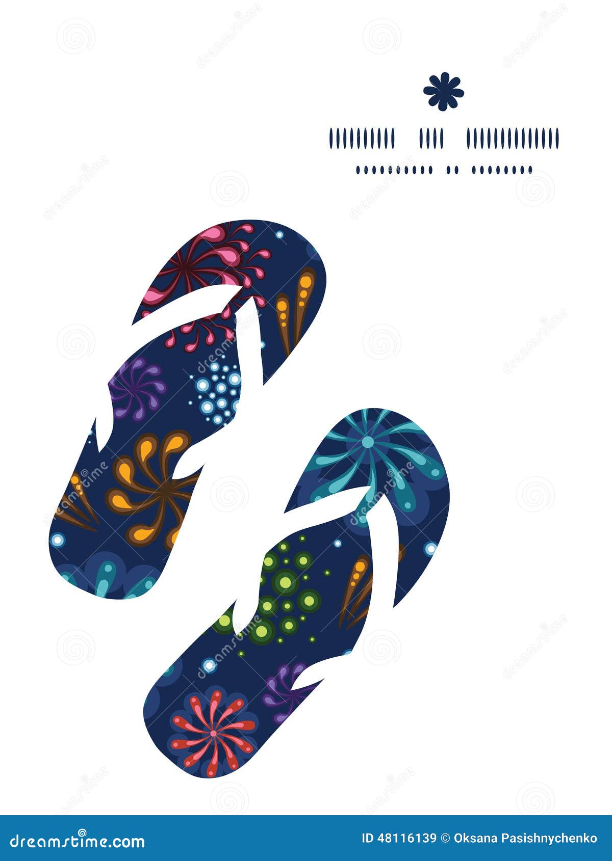 Vector Holiday Fireworks Flip Flops Silhouettes Stock Vector ...