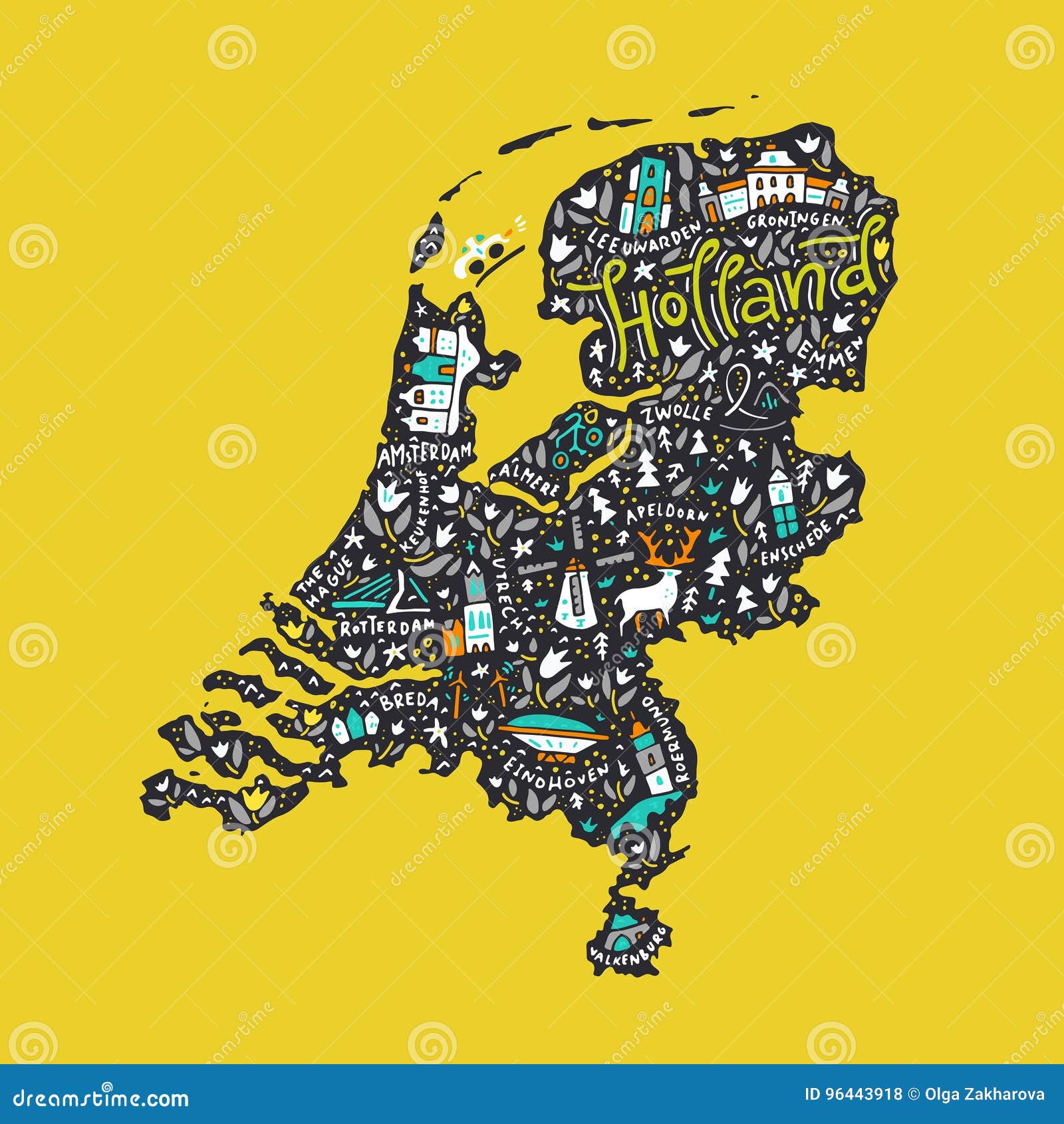 Vector Holland Map | CartoonDealer.com #95876692
