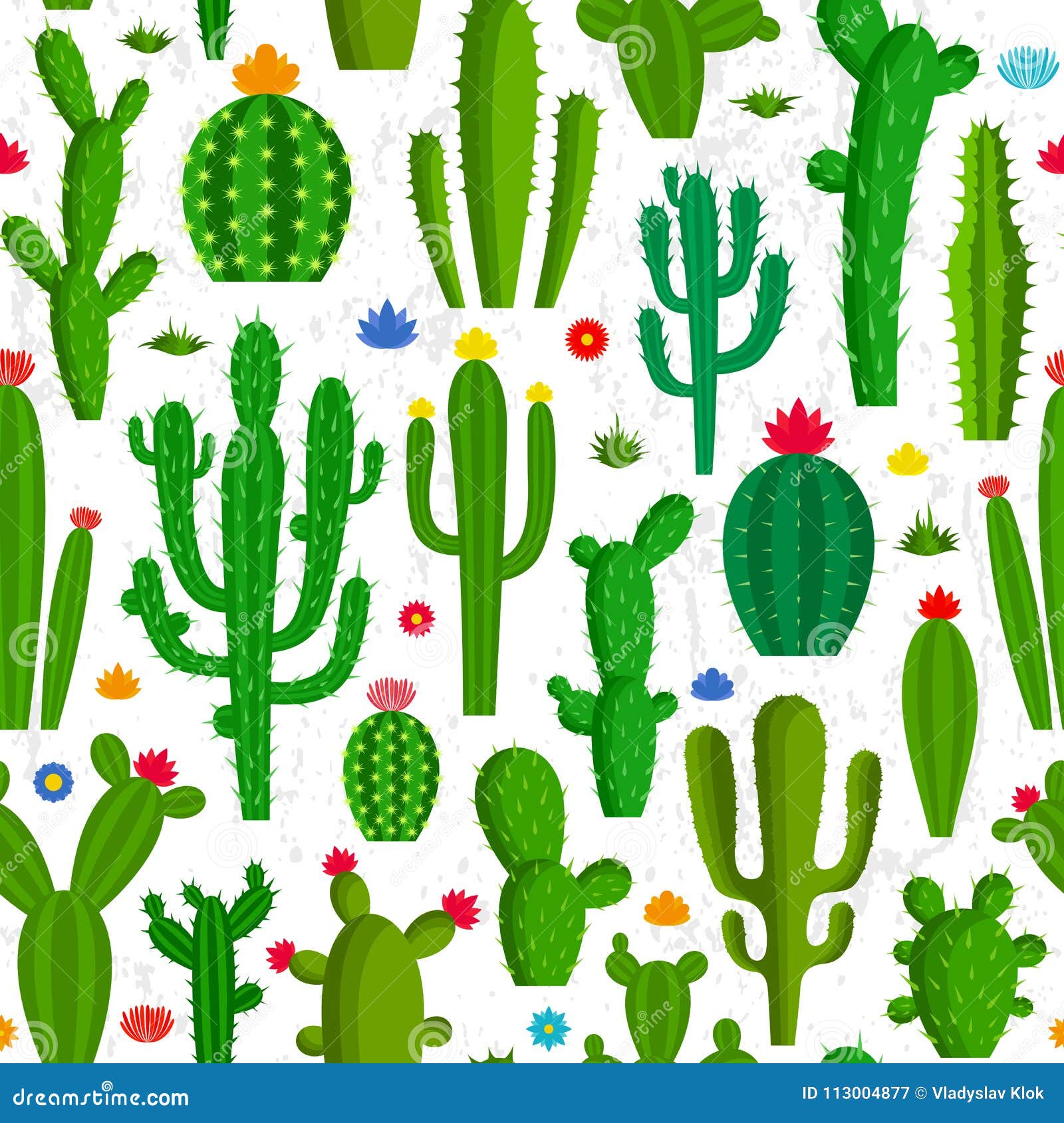 Vector Cactus Seamless Pattern Stock Vector - Illustration of nature ...