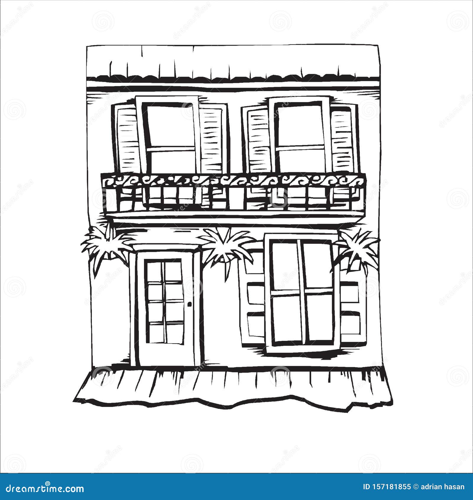 Vector Home Cartoon Ilustration, Building, Castle, Line Art Stock ...