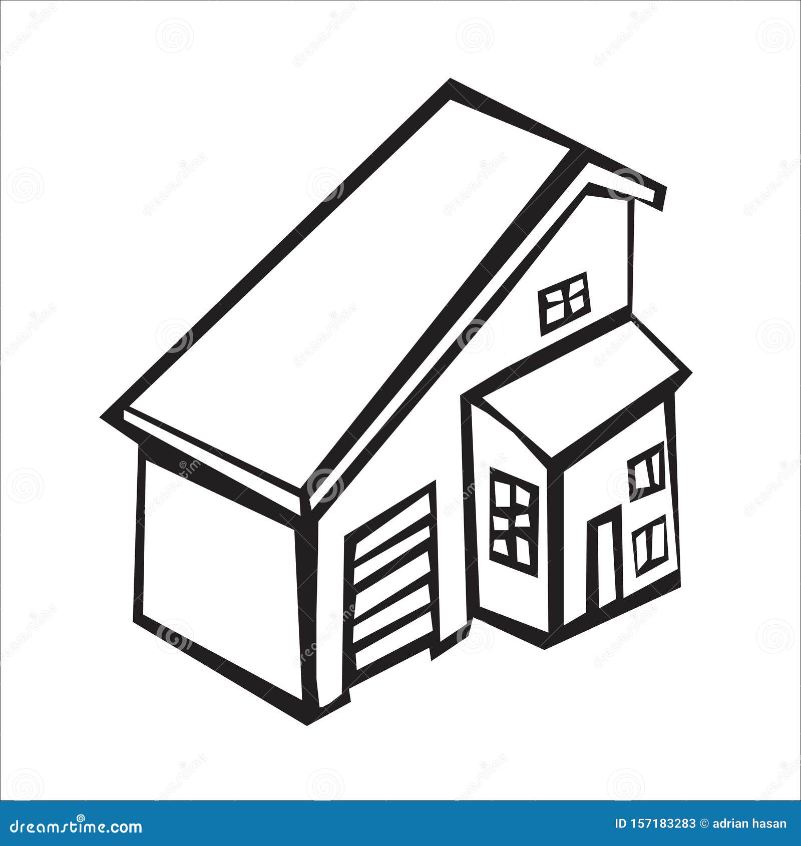 Vector Home Cartoon Ilustration, Building, Castle, Line Art Stock ...