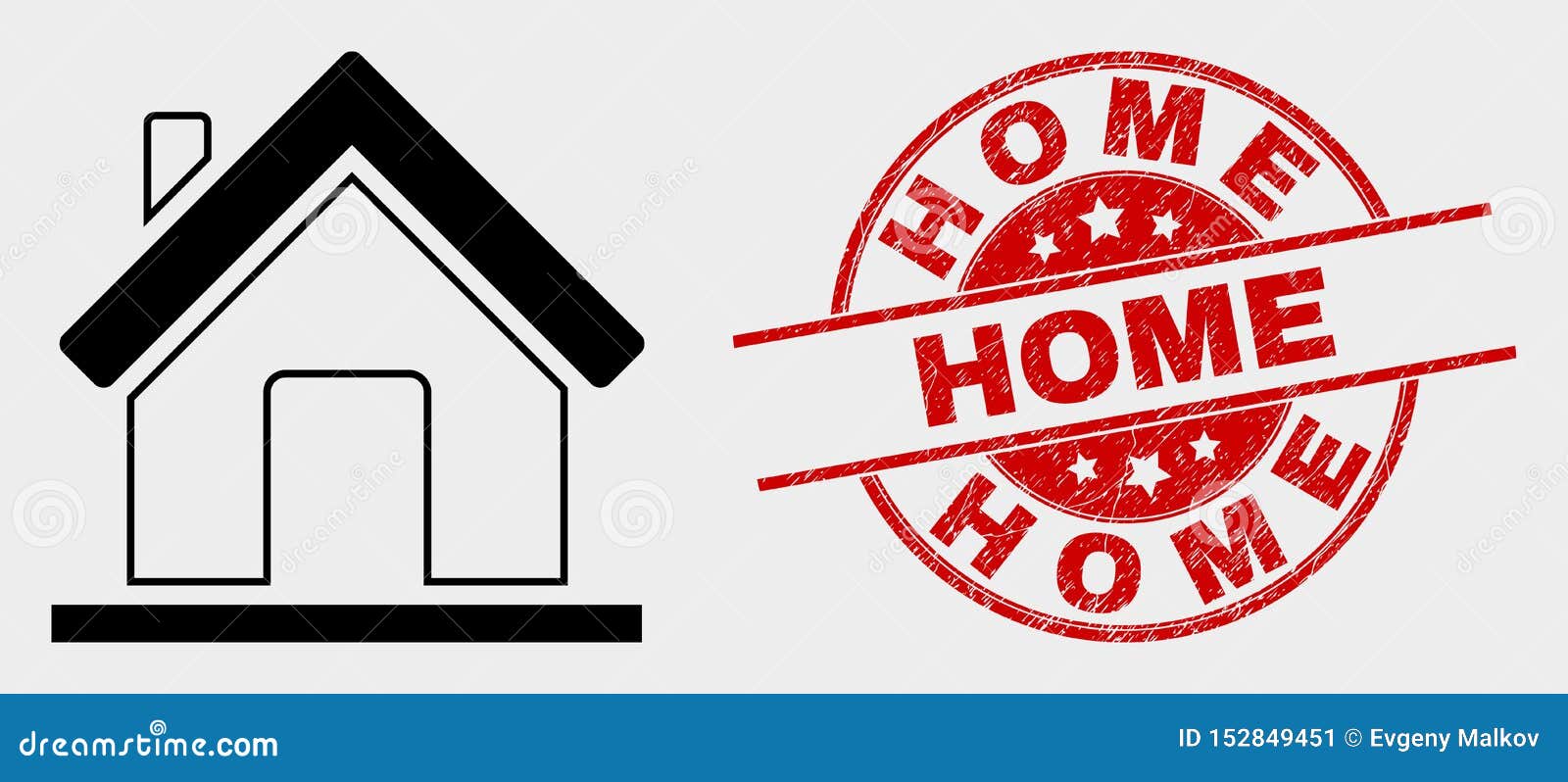 Vector Home Icon and Scratched Home Watermark Stock Vector ...