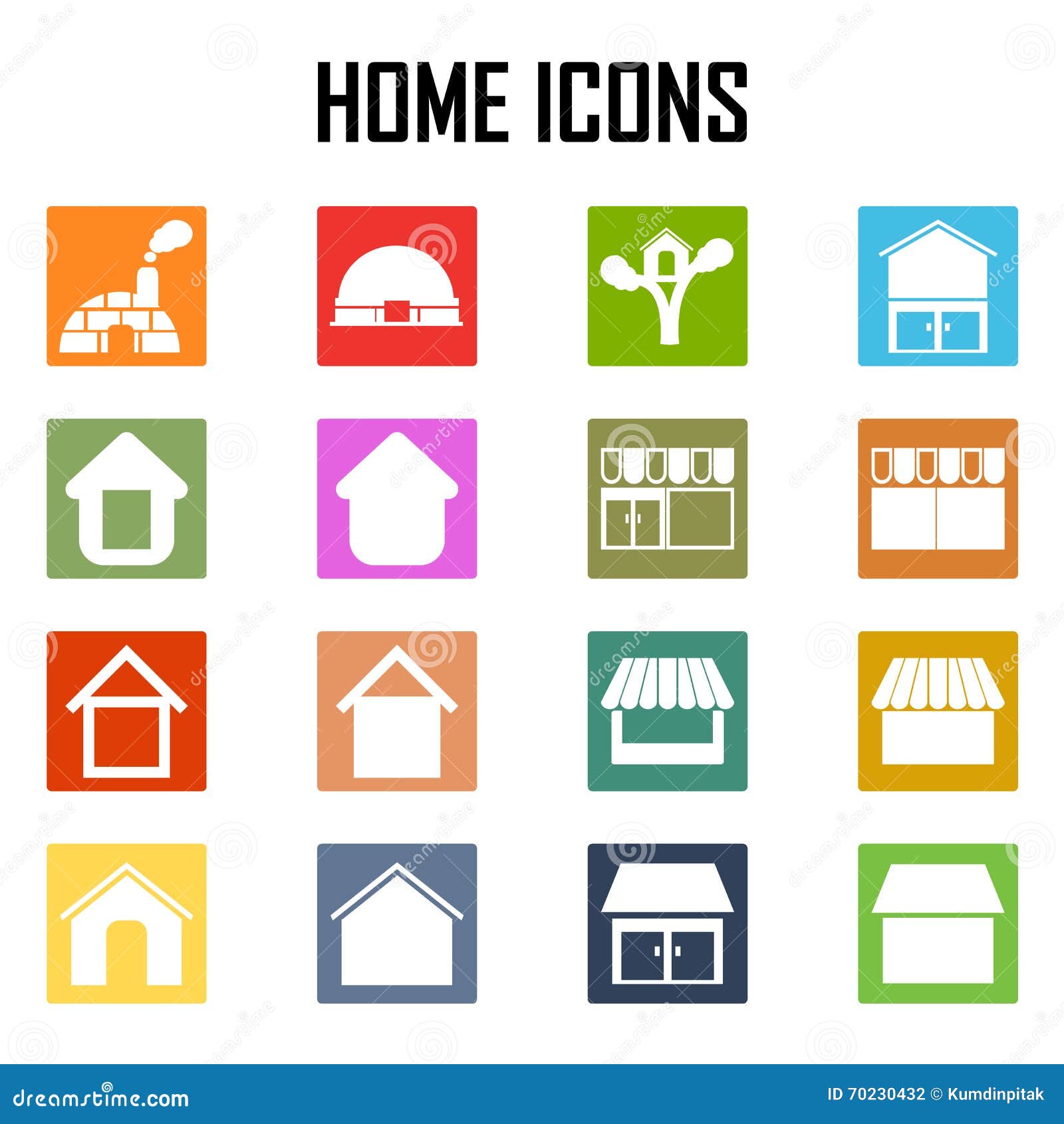 Vector home icons stock vector. Illustration of objects - 70230432