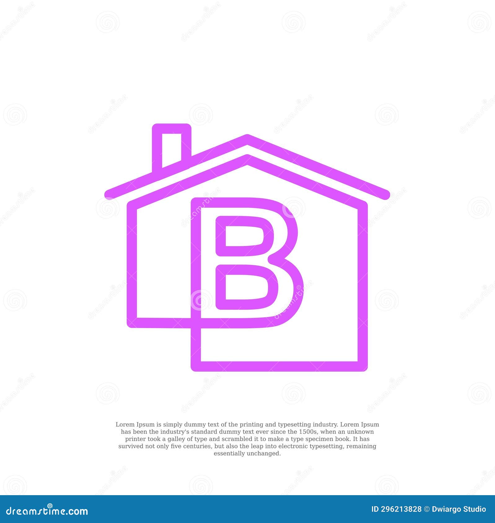 Vector Home Logo. House Symbol with B Letter Isolated on White ...