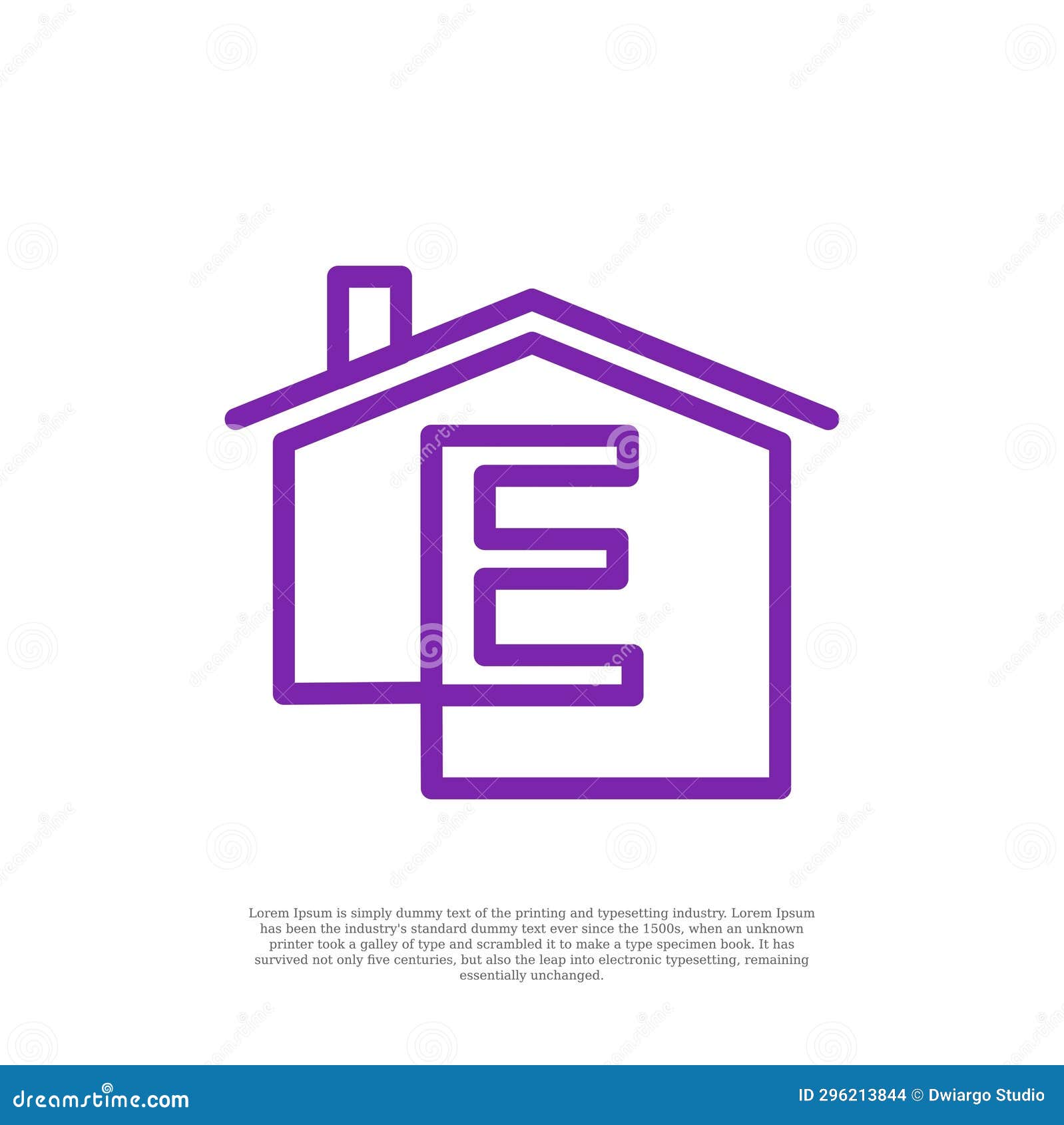 Vector Home Logo. House Symbol with E Letter Isolated on White ...