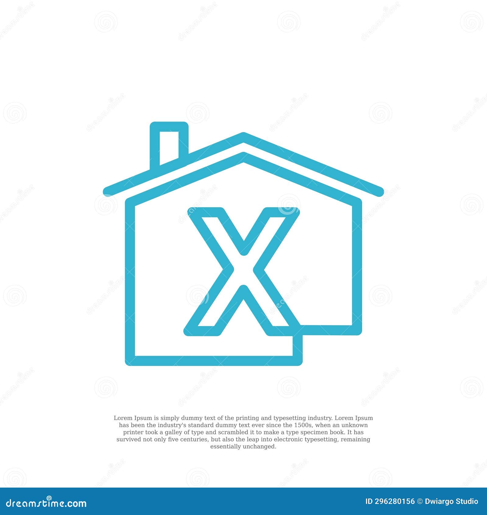 Vector Home Logo. House Symbol with X Letter Isolated on White ...
