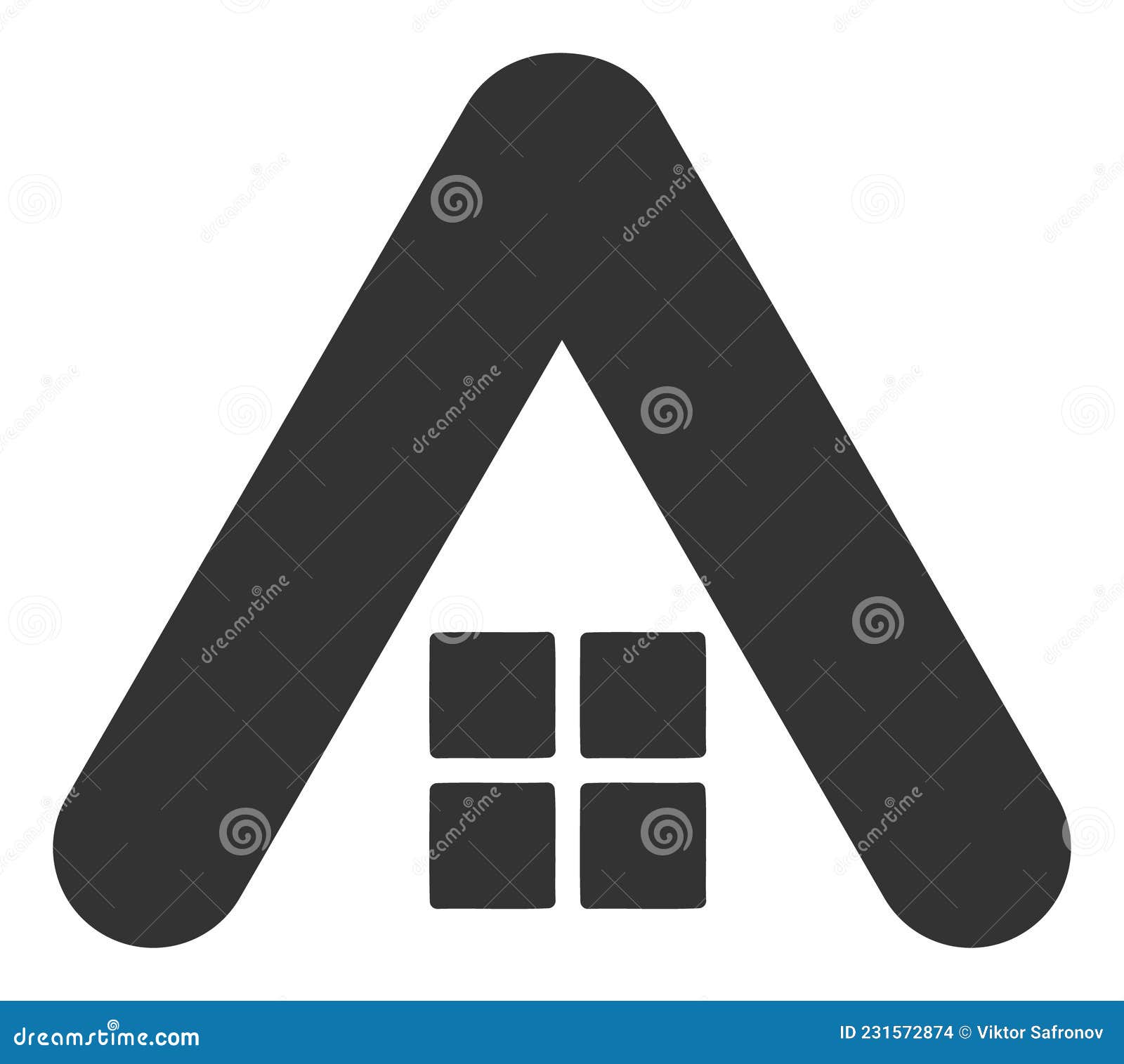 Vector Home Roof Flat Icon Symbol Stock Vector - Illustration of base ...