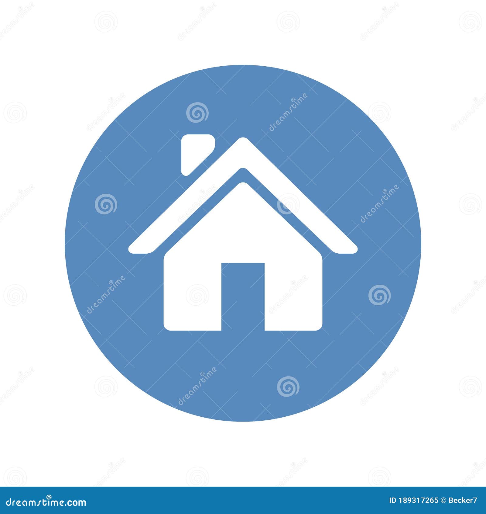 Vector Home Sign Placed in Blue Circle Stock Vector - Illustration of ...
