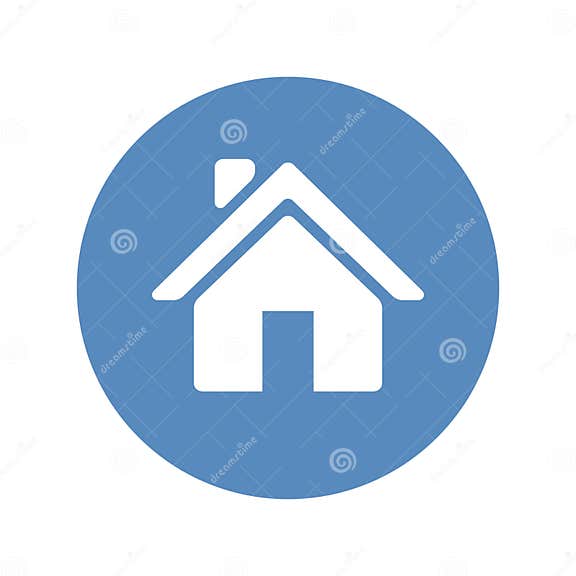 Vector Home Sign Placed in Blue Circle Stock Vector - Illustration of ...