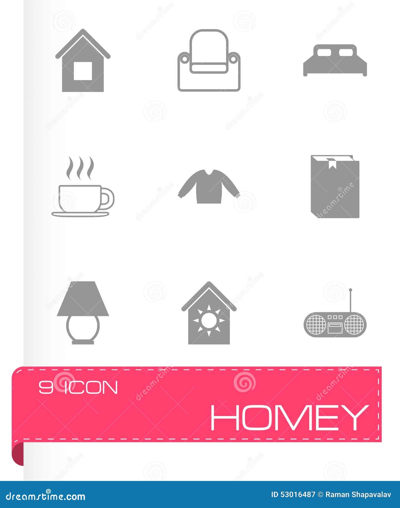 Vector homey icon set stock vector. Illustration of blue - 53016487