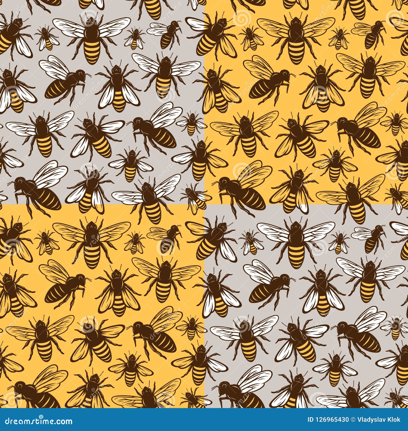 Vector Honey Bee Seamless Pattern or Background Stock Vector ... Vector Honey Bee Seamless Pattern or Background Stock Vector ...