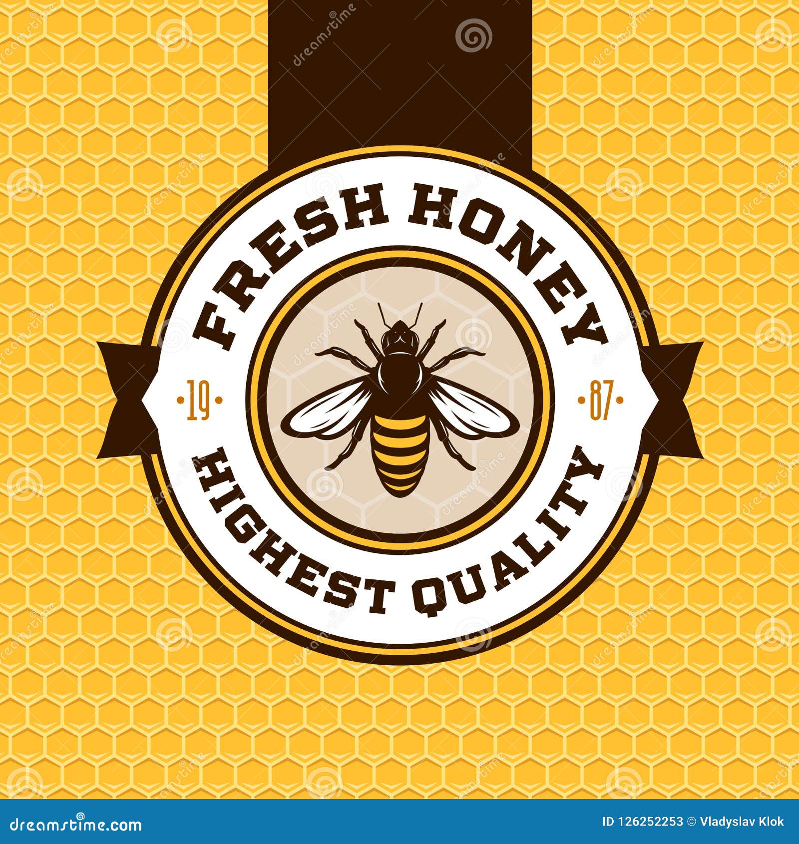 Vector honey logo stock vector. Illustration of honeycomb - 126252253