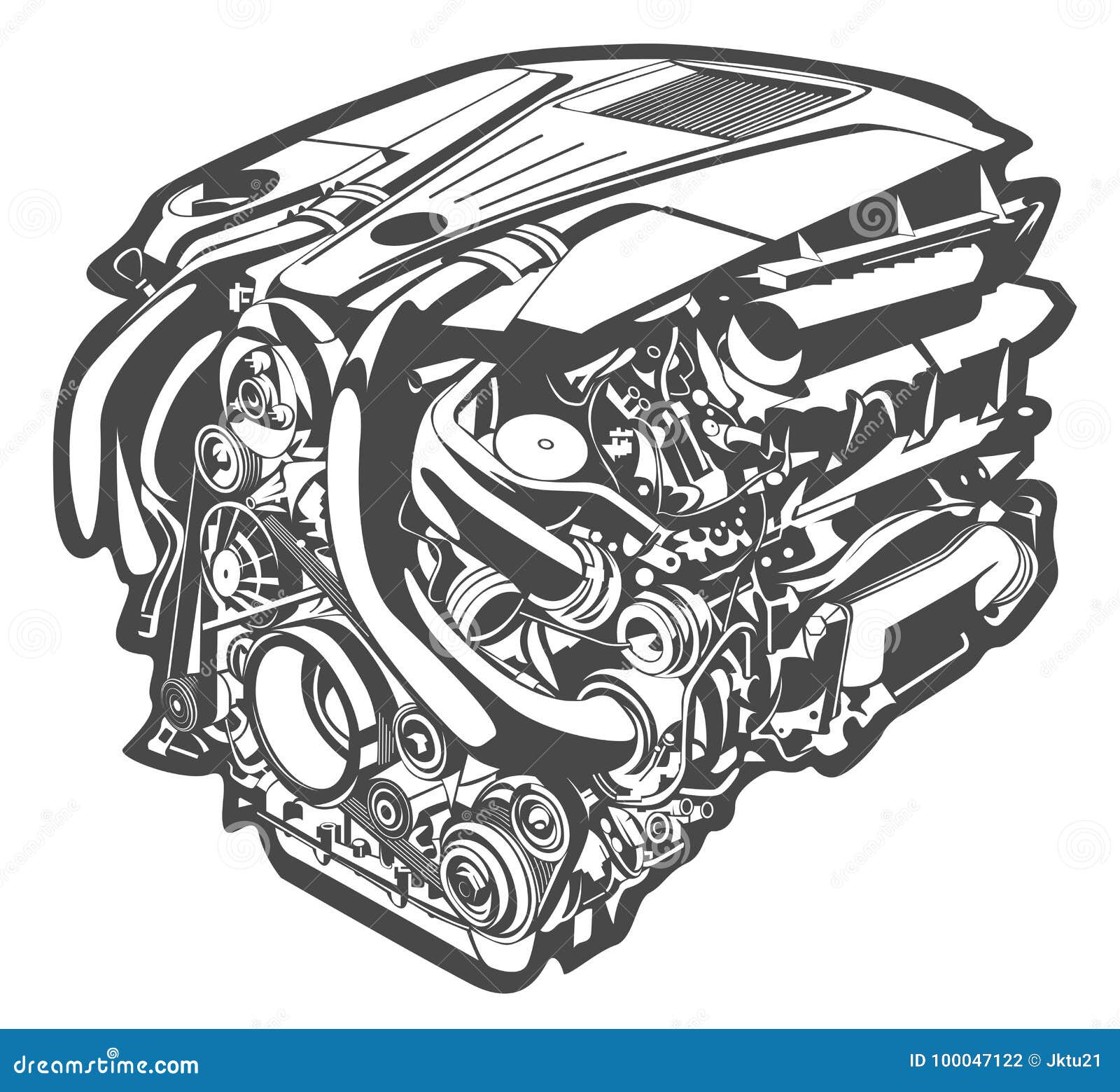 Vector Hoog Gedetailleerde Illustratie Van Abstracte Motor Vector ...