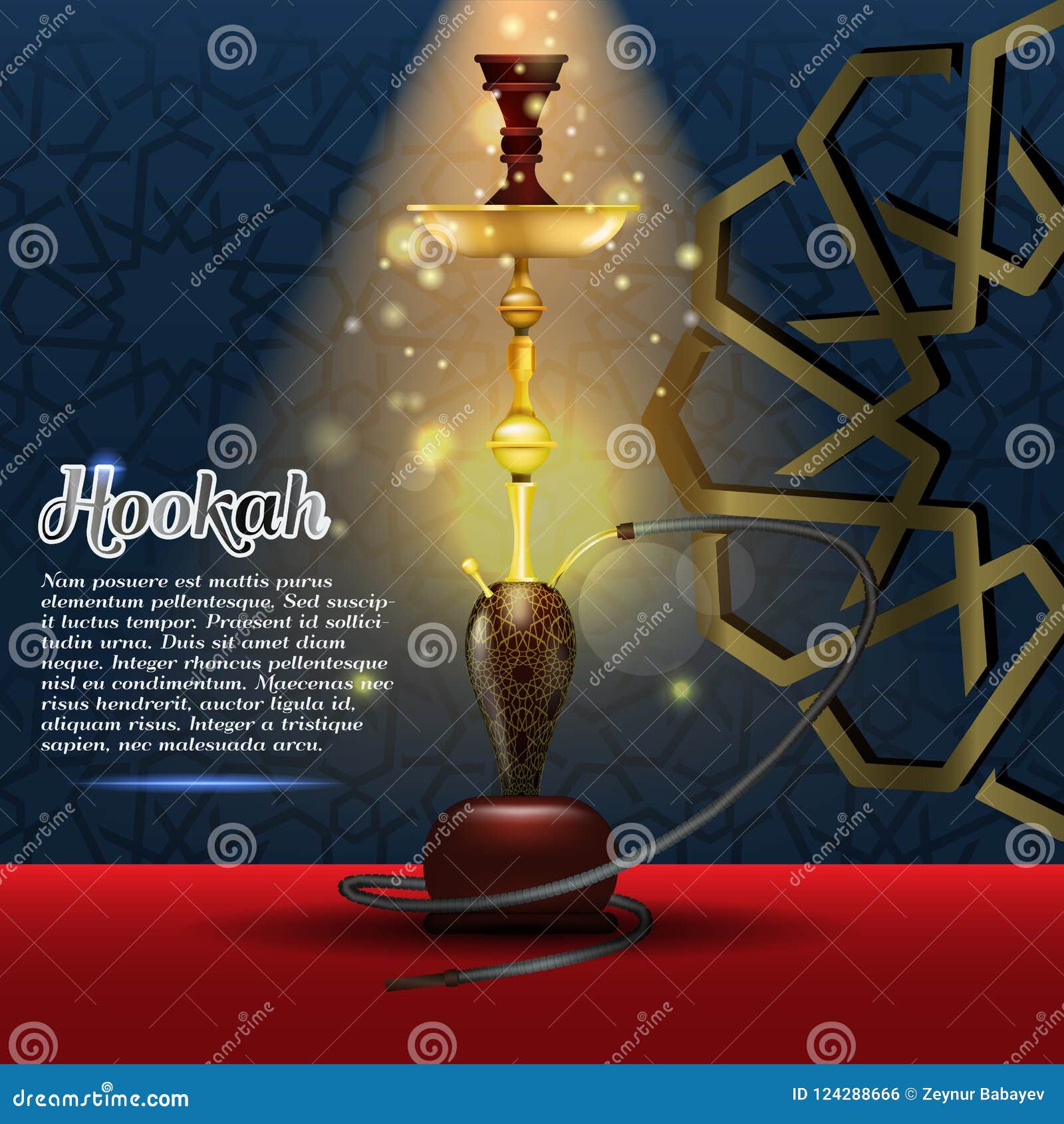 Vector Hookah Bar Menu Concept Ad Layout. Stock Vector - Illustration ...