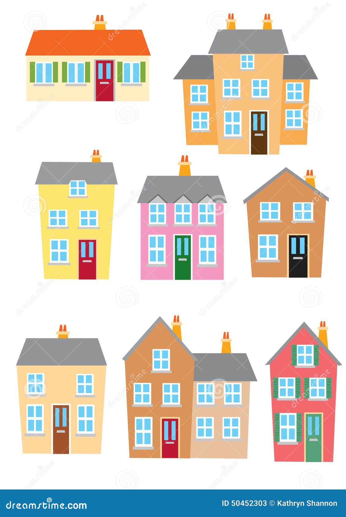 Vector Hoouses stock vector. Illustration of vector, chimney - 50452303