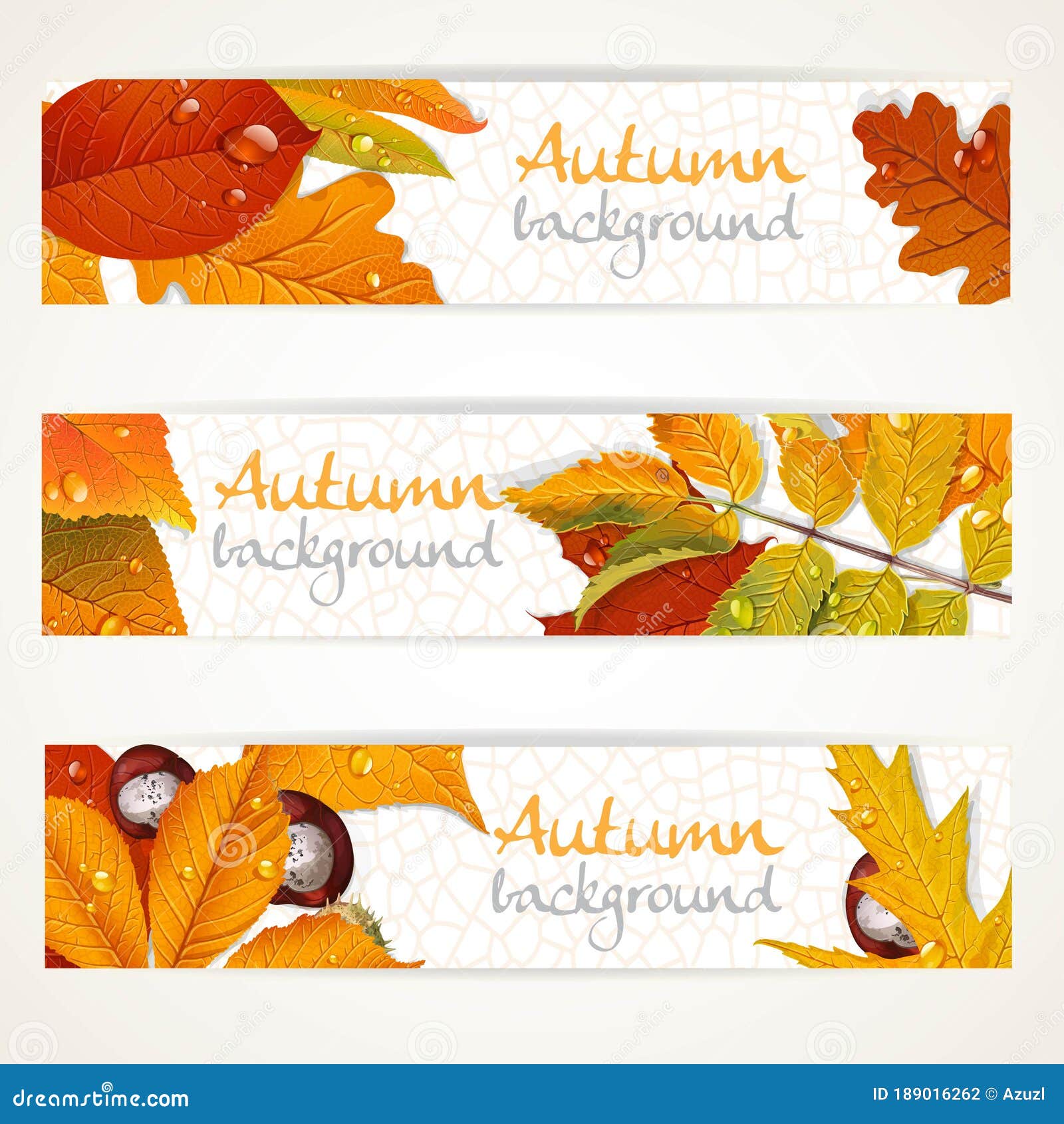 Vector Horizontal Autumn Leaves Banners Stock Vector - Illustration of ...