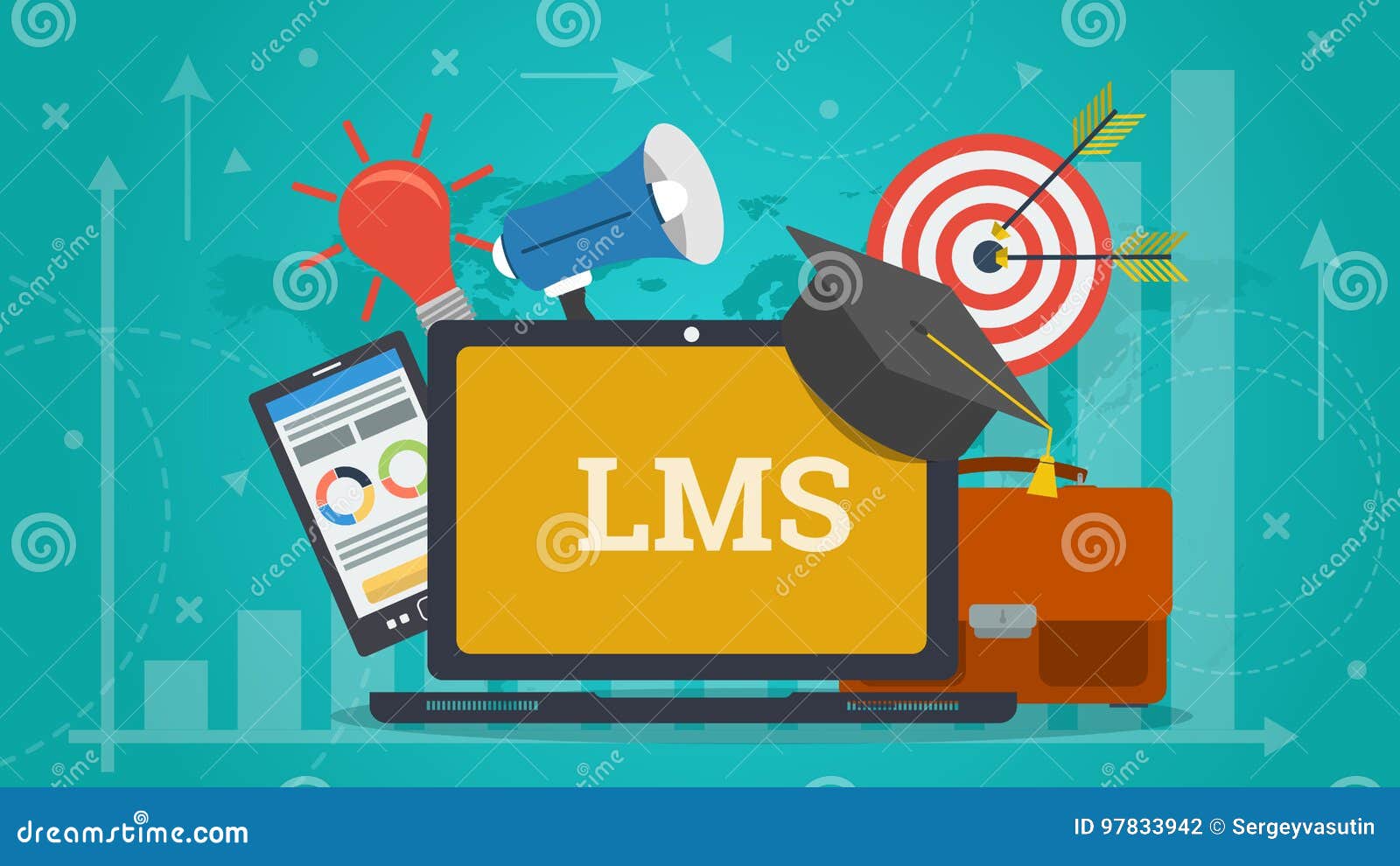 Lms, Learning Management System Concept. Tiny Male And Female ...