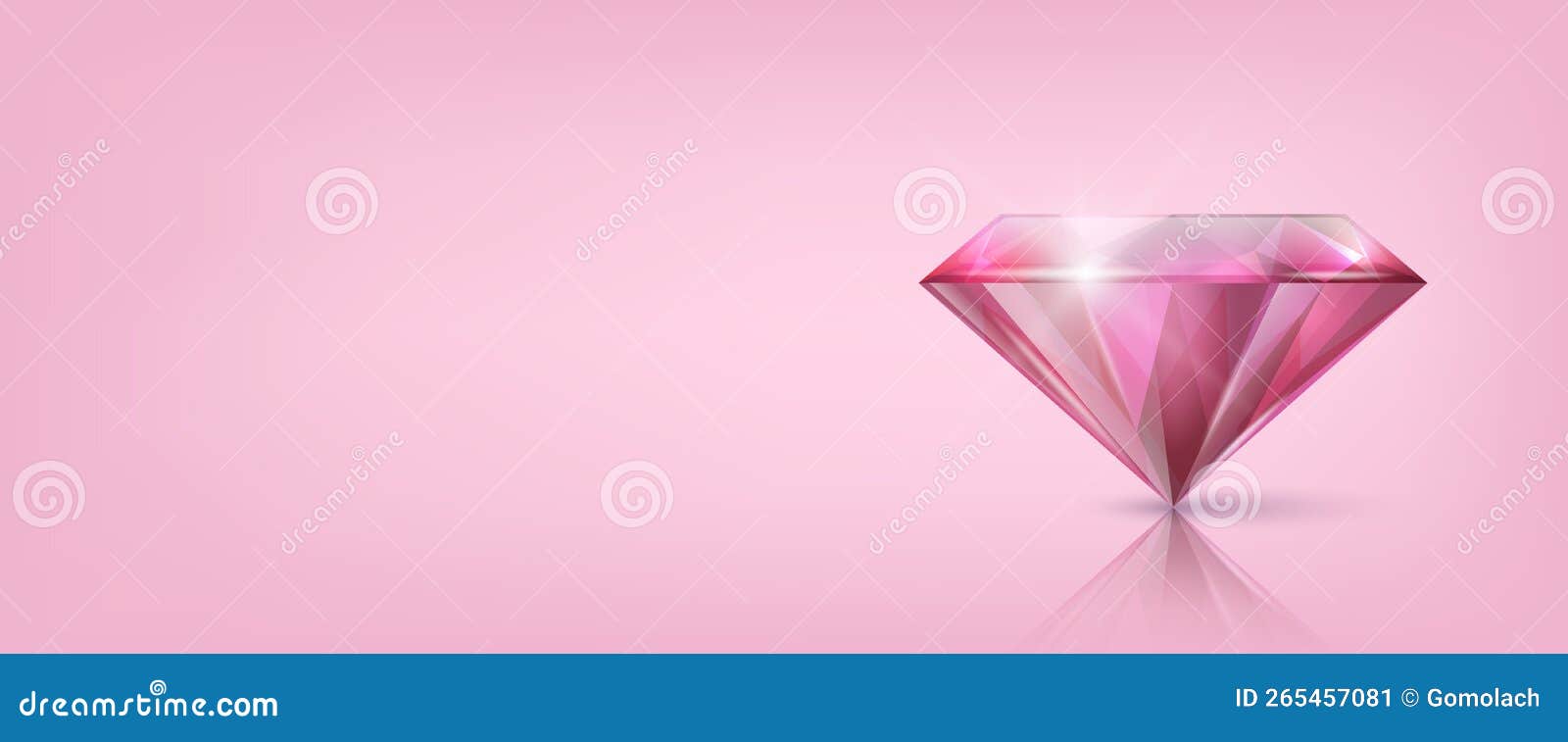 Vector Horizontal Banner with 3d Realistic Pink Transparent Triangular ...