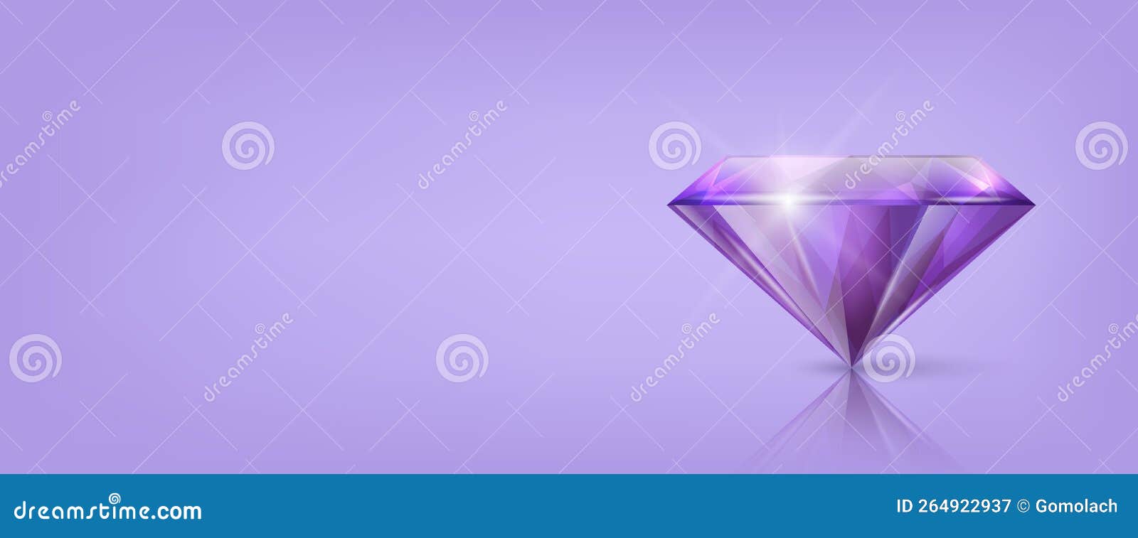 Vector Horizontal Banner with 3d Realistic Purple Transparent ...
