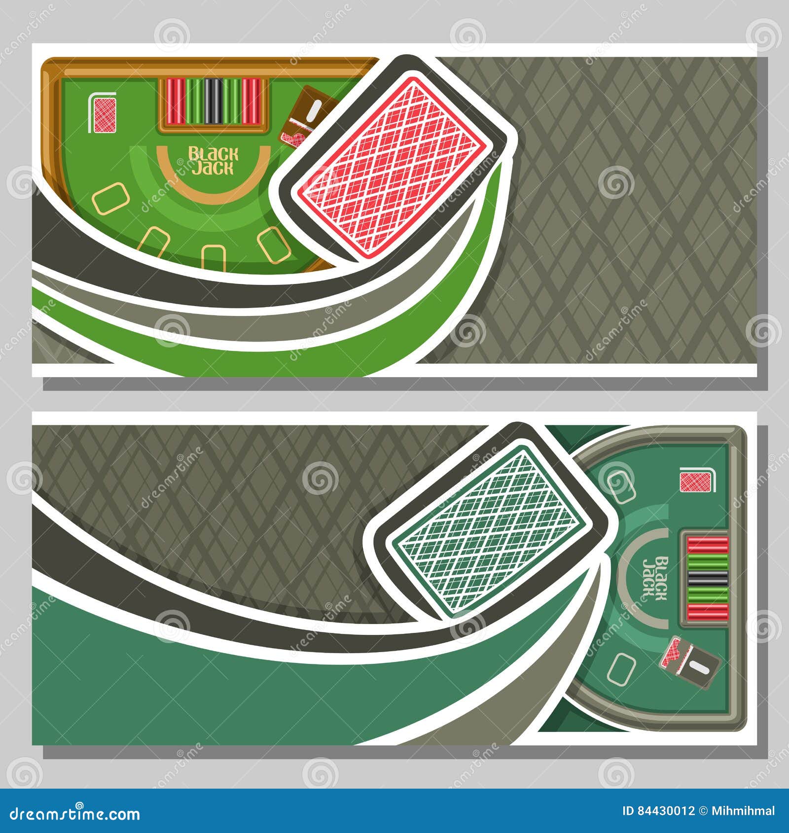 Vector Horizontal Banners of Black Jack for Text Stock Vector ...