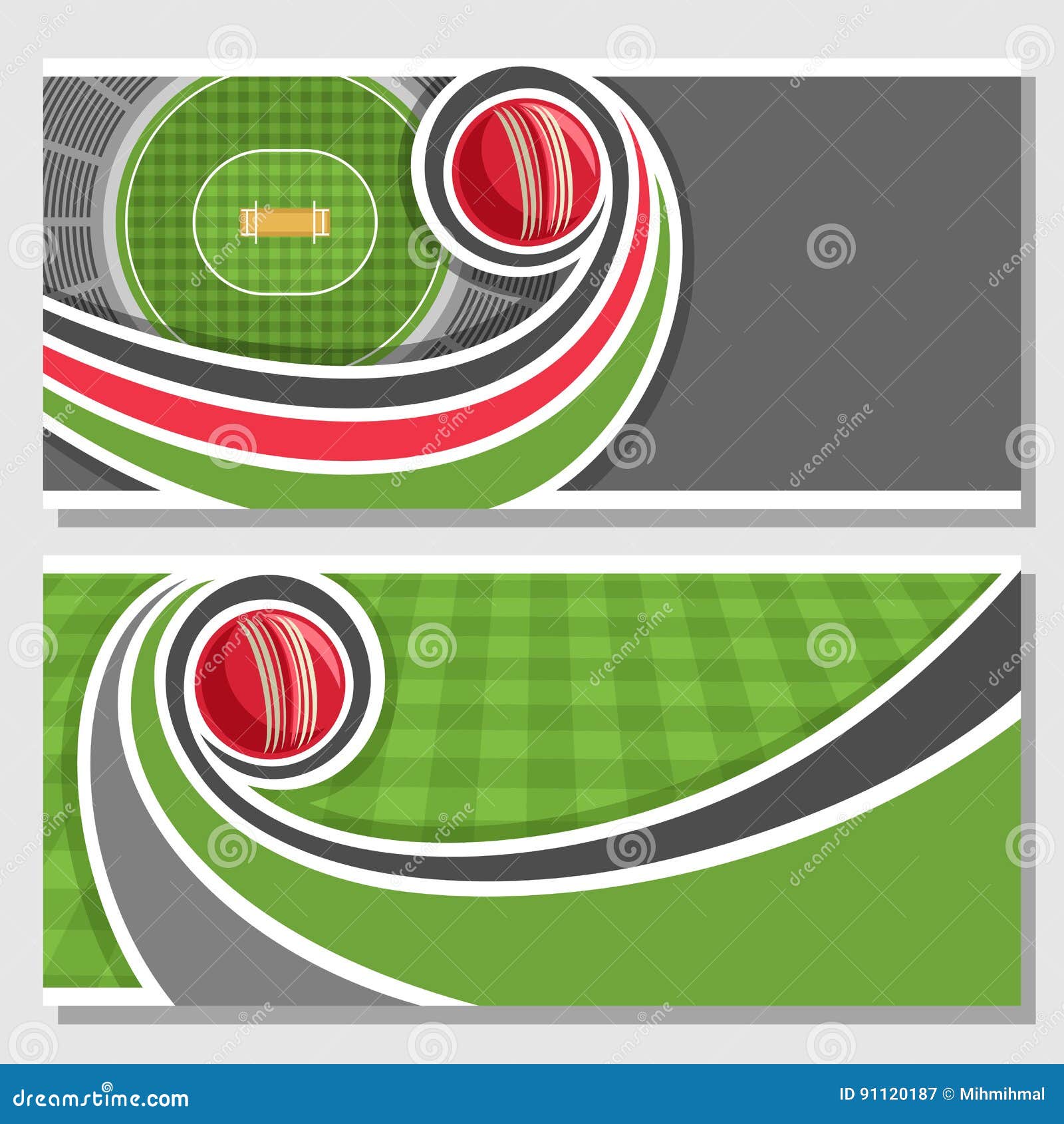 Vector Horizontal Banners for Cricket Game Stock Vector - Illustration ...