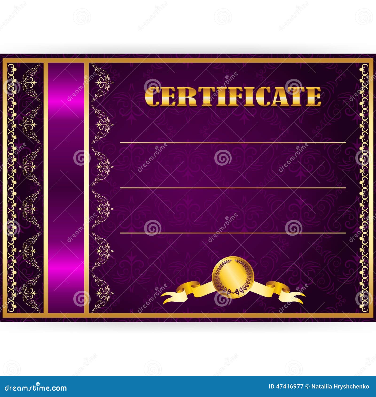 Vector Horizontal Elegant Template of Certificate Stock Vector ...