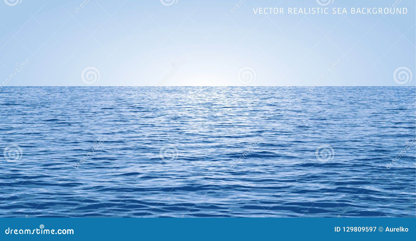 Sea horizon stock vector. Illustration of ocean, tranquil - 129809597