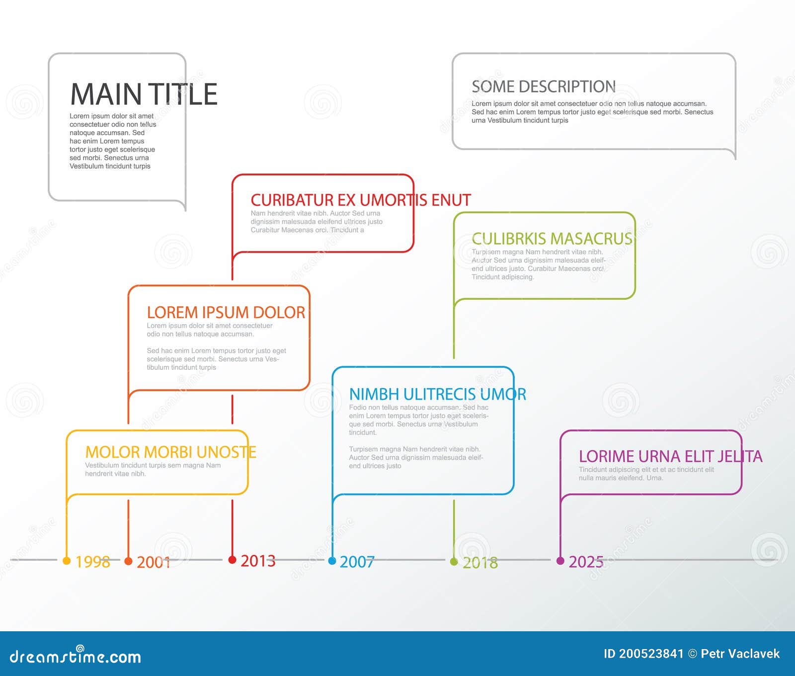 Horizontal Infographic Timeline. Vector Web Template For Present ...